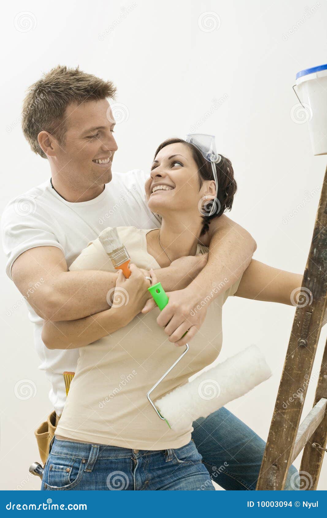 Happy painters stock photo. Image of beautiful, family - 10003094