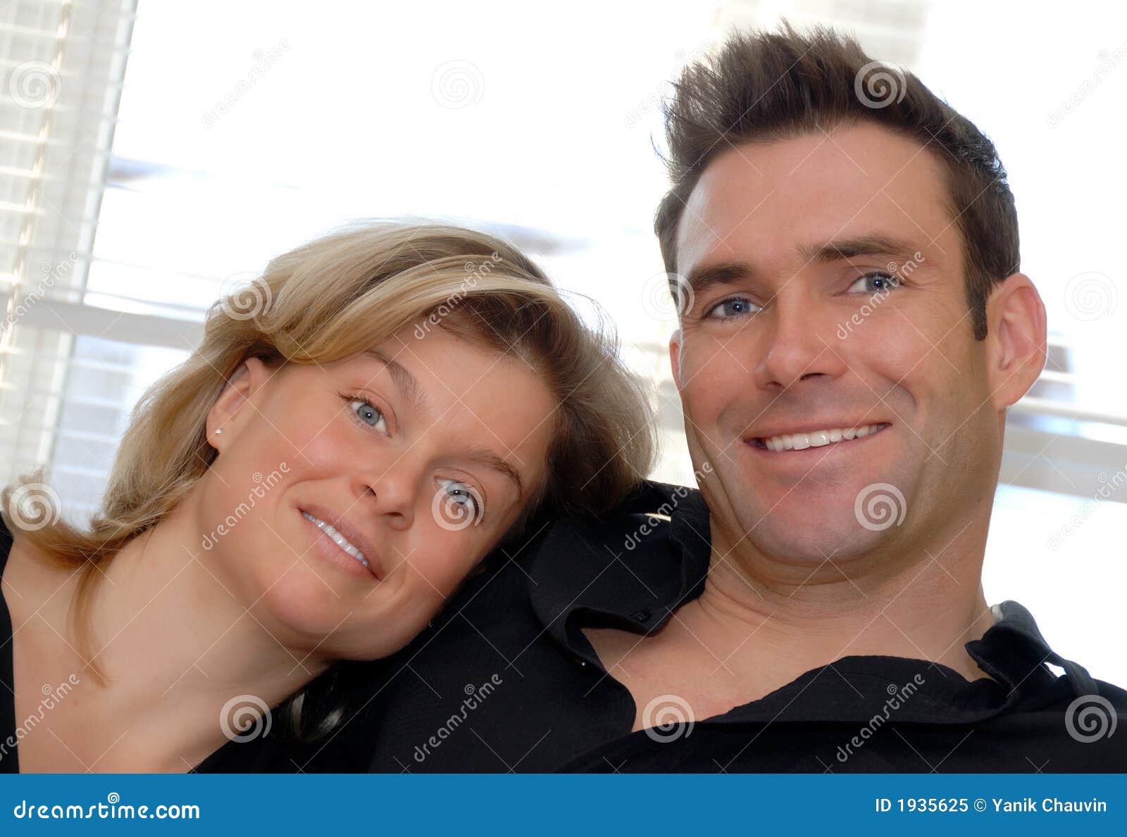 Happy pair stock image. Image of couple, couch, house - 1935625
