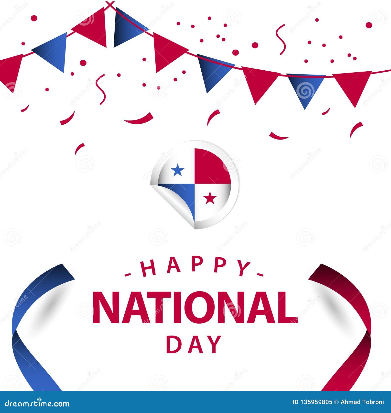Happy Panama National Day Vector Design Illustration Stock Vector ...