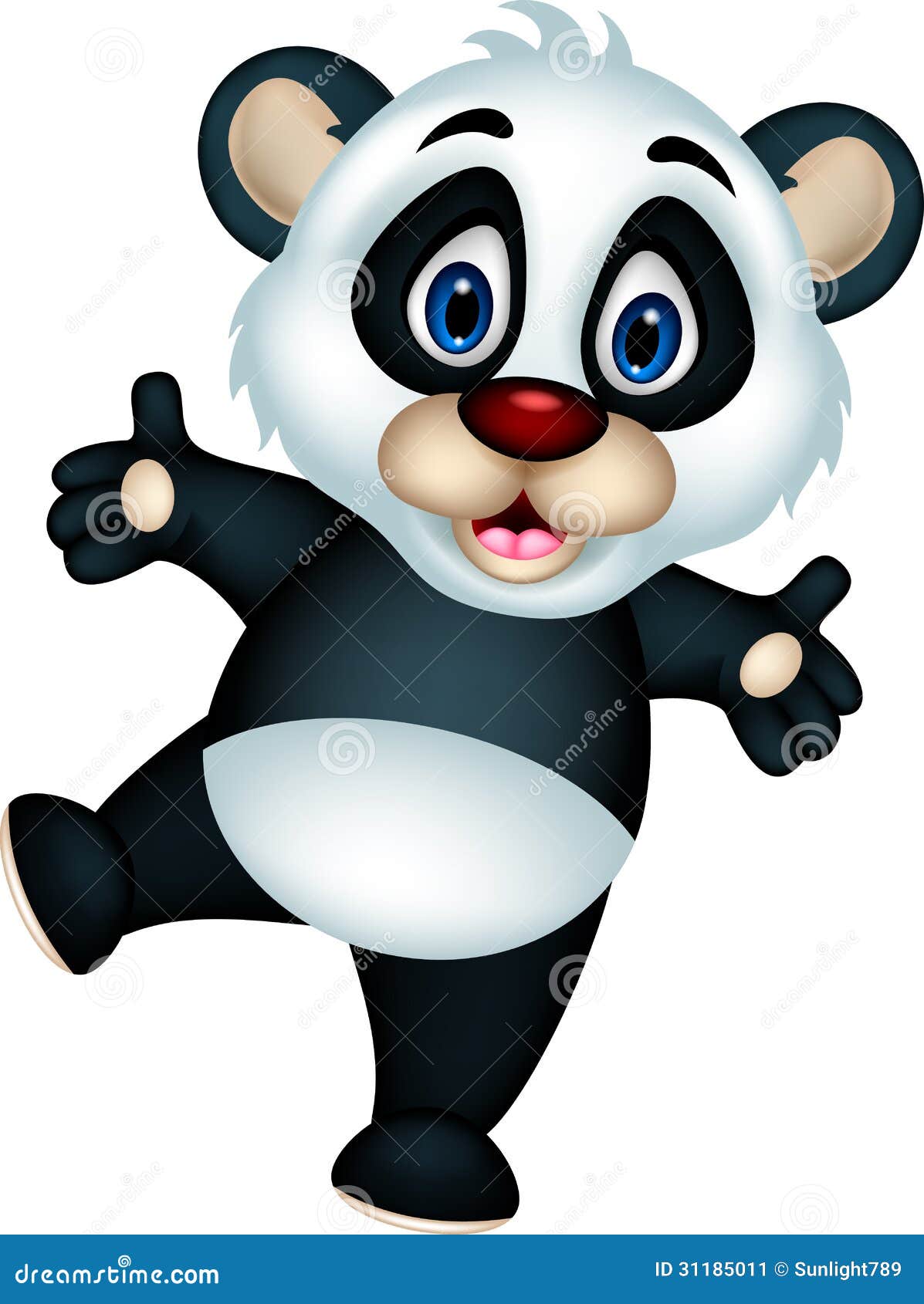 Happy panda cartoon stock illustration. Illustration of cheerful - 31185011