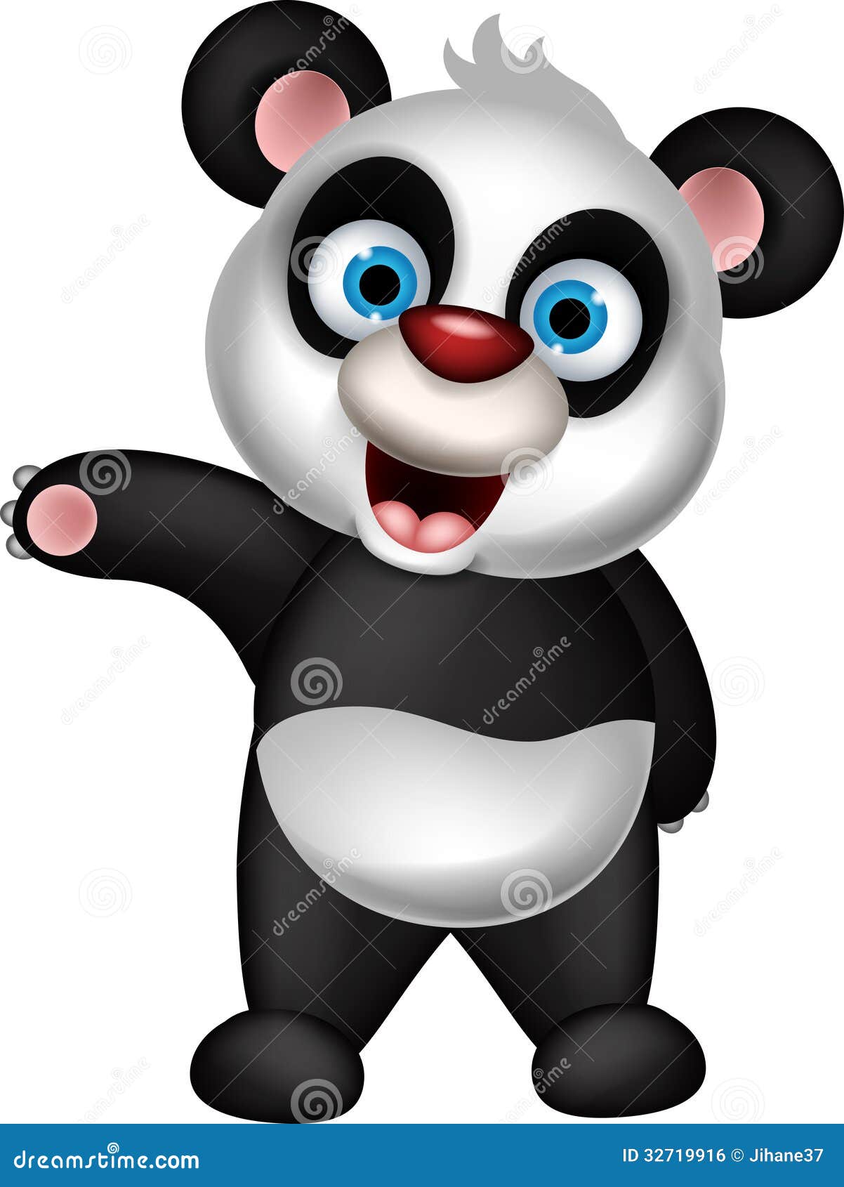Happy panda cartoon posing stock illustration. Illustration of ...