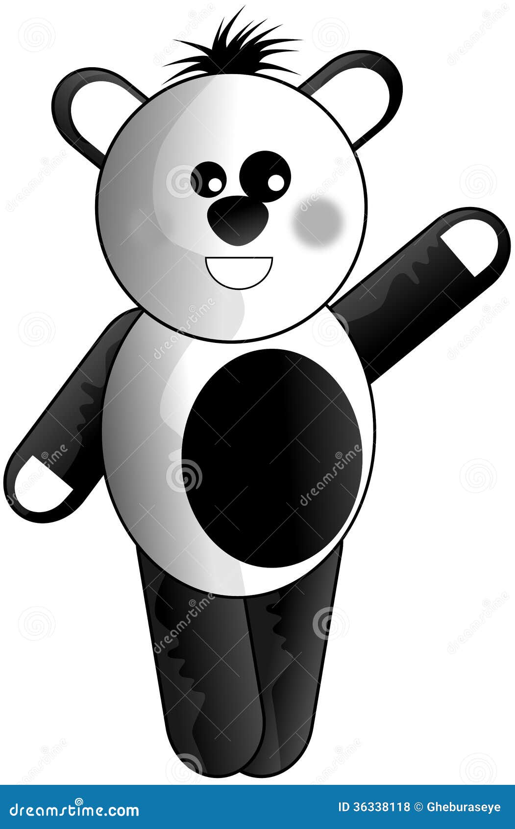 Happy Panda Cartoon Isolated Stock Illustration - Illustration of ...