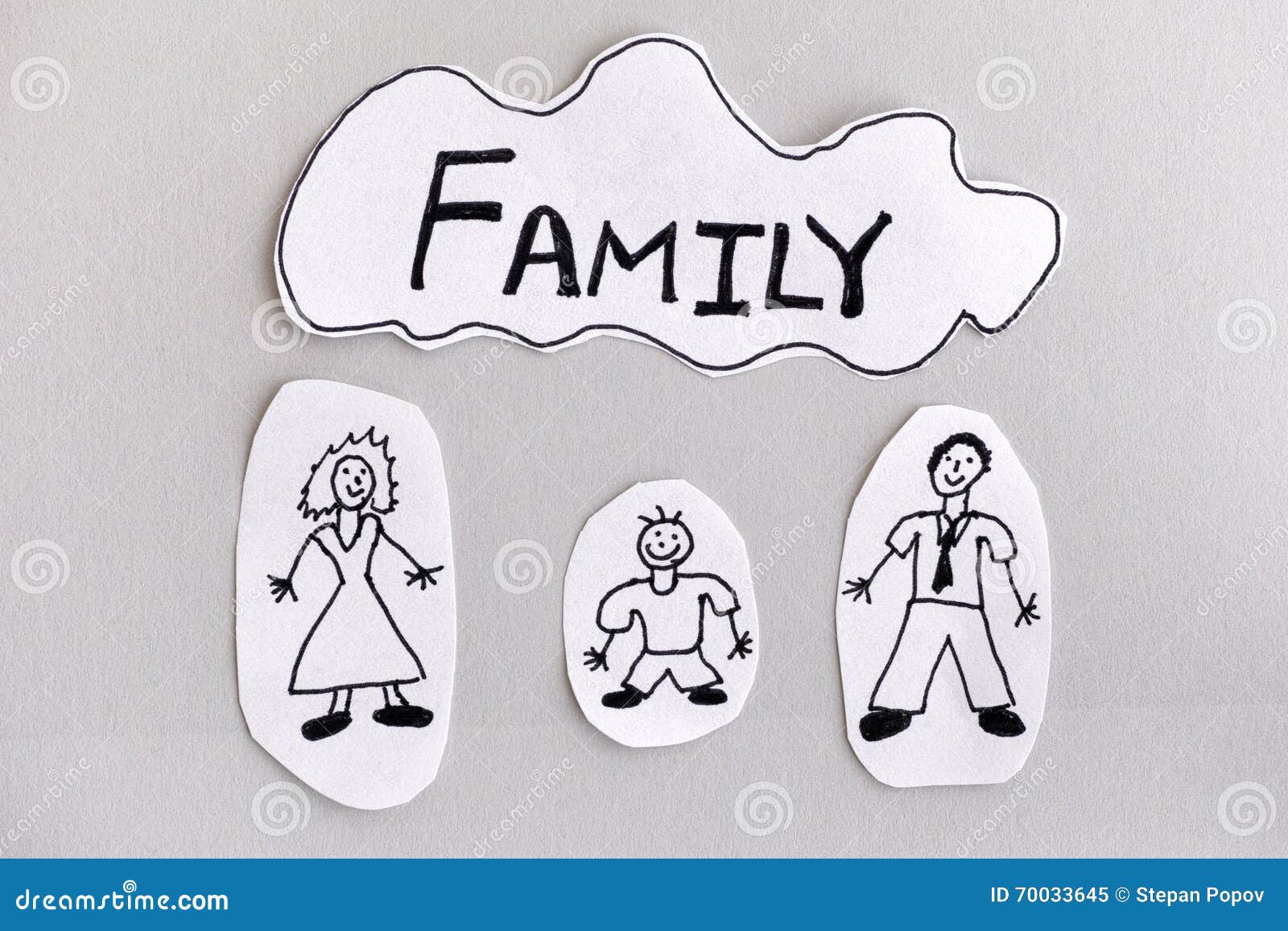 Happy paper family stock image. Image of paper, child - 70033645