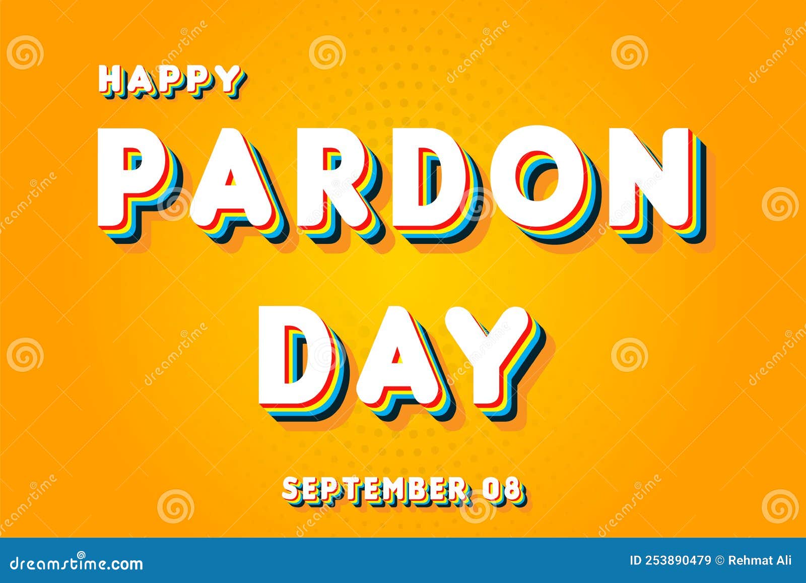 Happy Pardon Day, September 08. Calendar of September Retro Text Effect ...