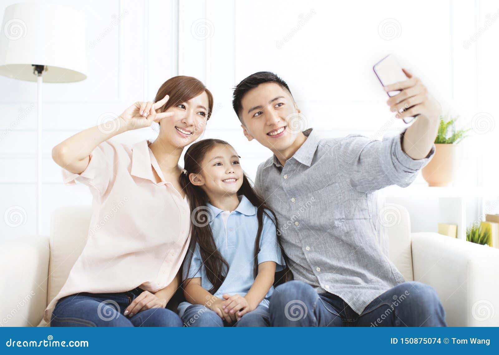 Parents and Child Taking Selfie Together Stock Photo - Image of selfie ...