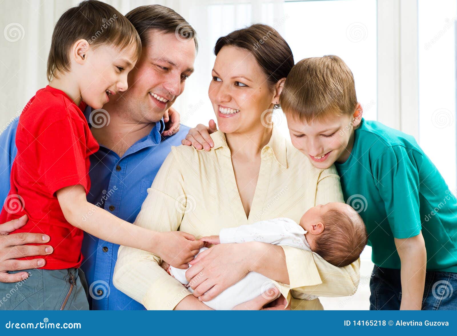 Happy Parents of Children Together Stock Photo - Image of baby, face ...