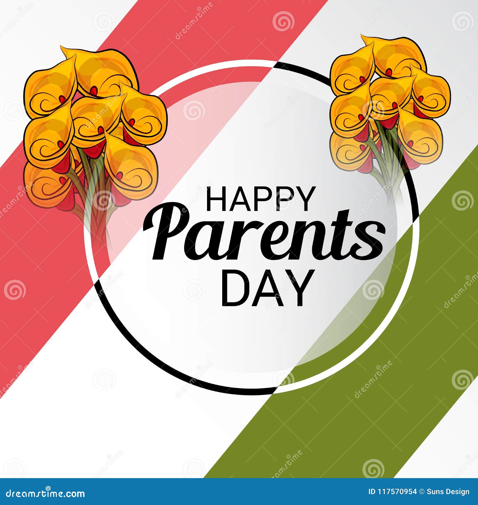 Happy Parents Day. stock illustration. Illustration of greeting - 117570954