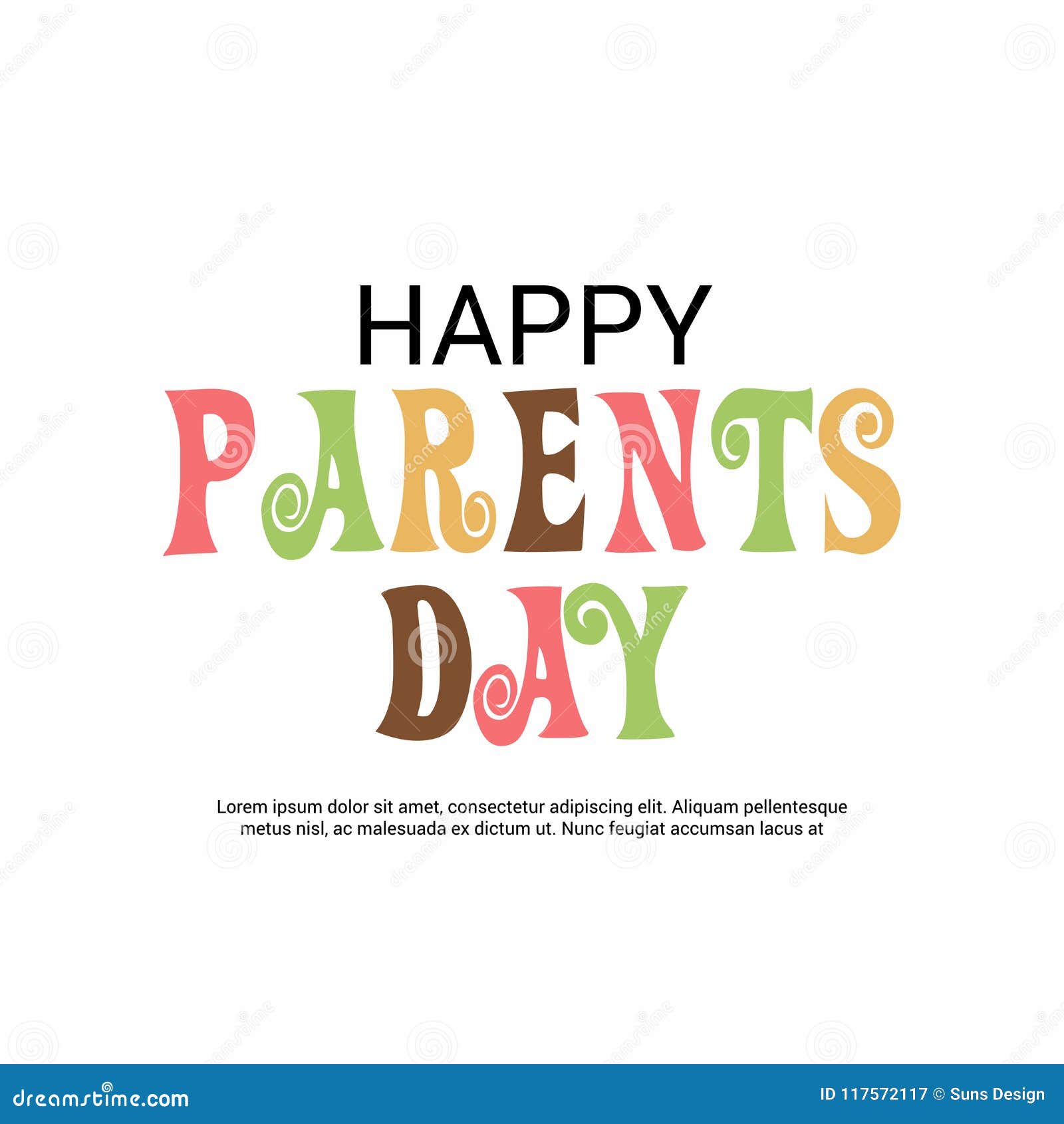 Happy Parents Day. stock illustration. Illustration of poster - 117572117