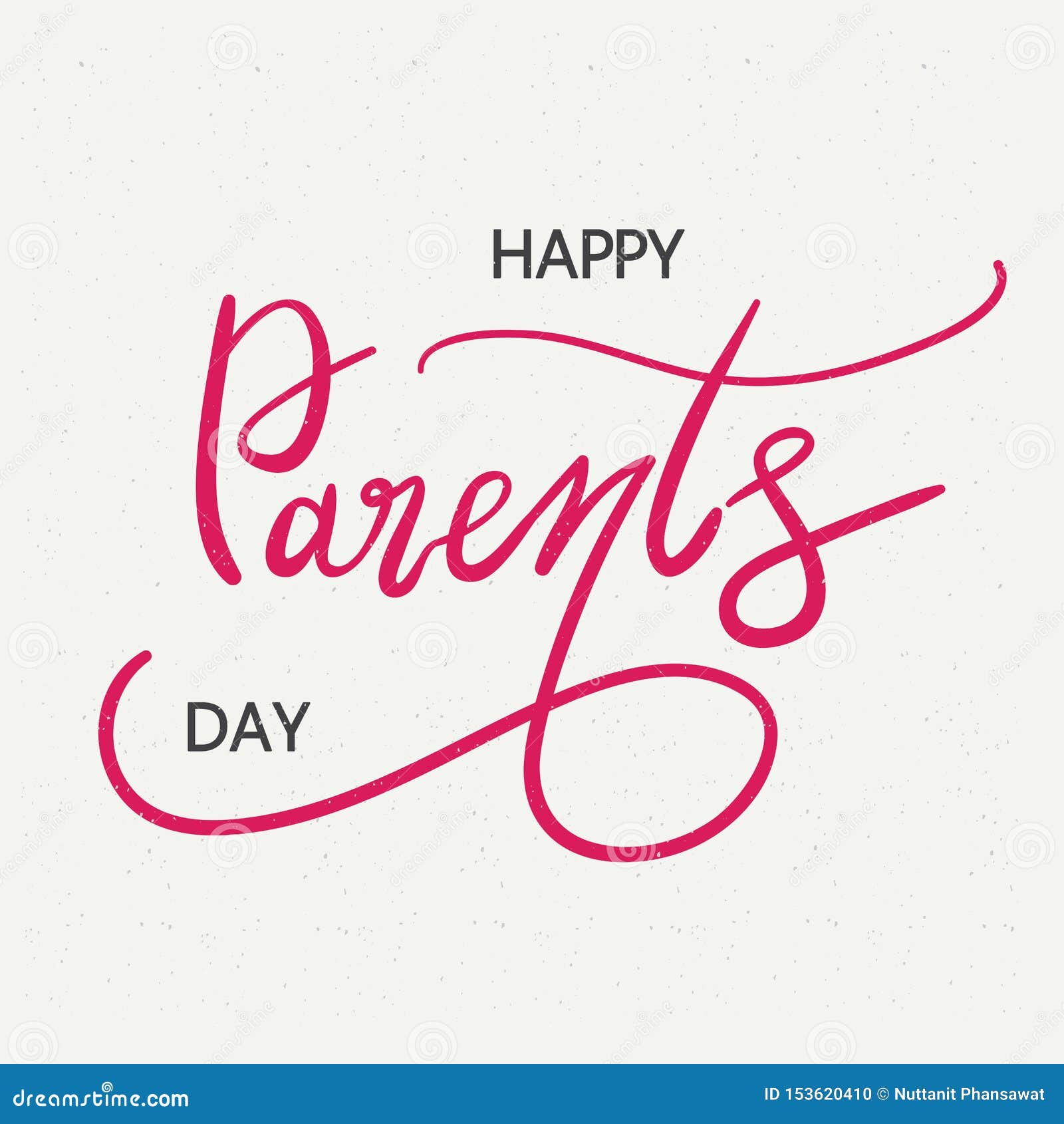 Happy Parents Day Typography by Write Hand Vector Text on White ...