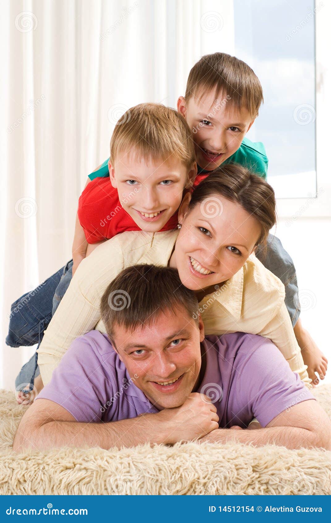 Happy Parents and Their Children Stock Photo - Image of female ...