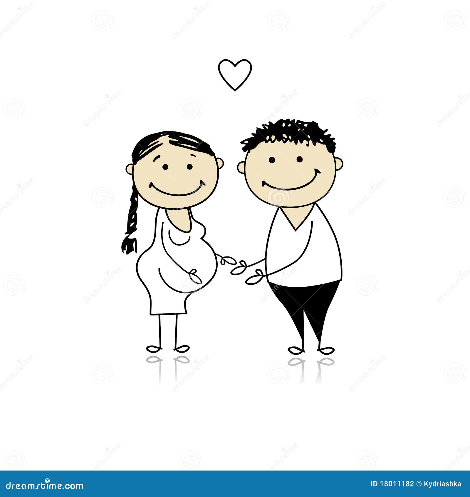Happy Parents Waiting for Baby, Pregnancy Stock Vector - Illustration ...