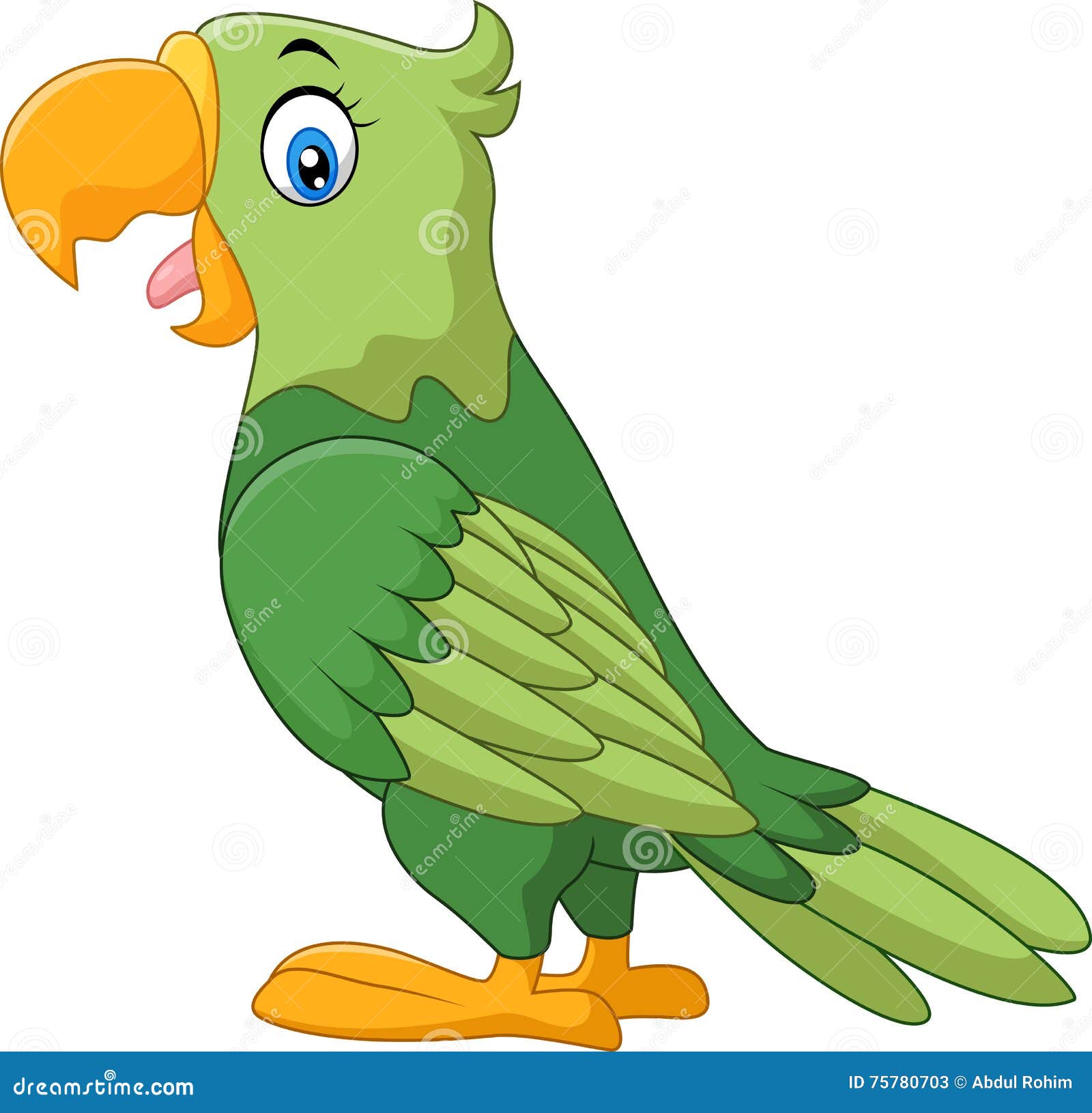 Happy parrot cartoon stock vector. Illustration of beautiful - 75780703