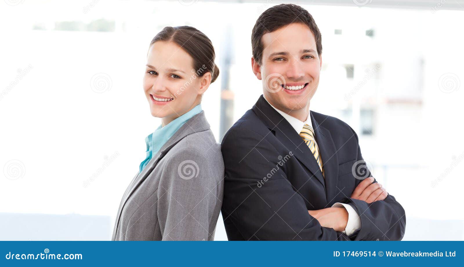 Happy Partners Posing Togetherback To Back Stock Photo - Image of ...
