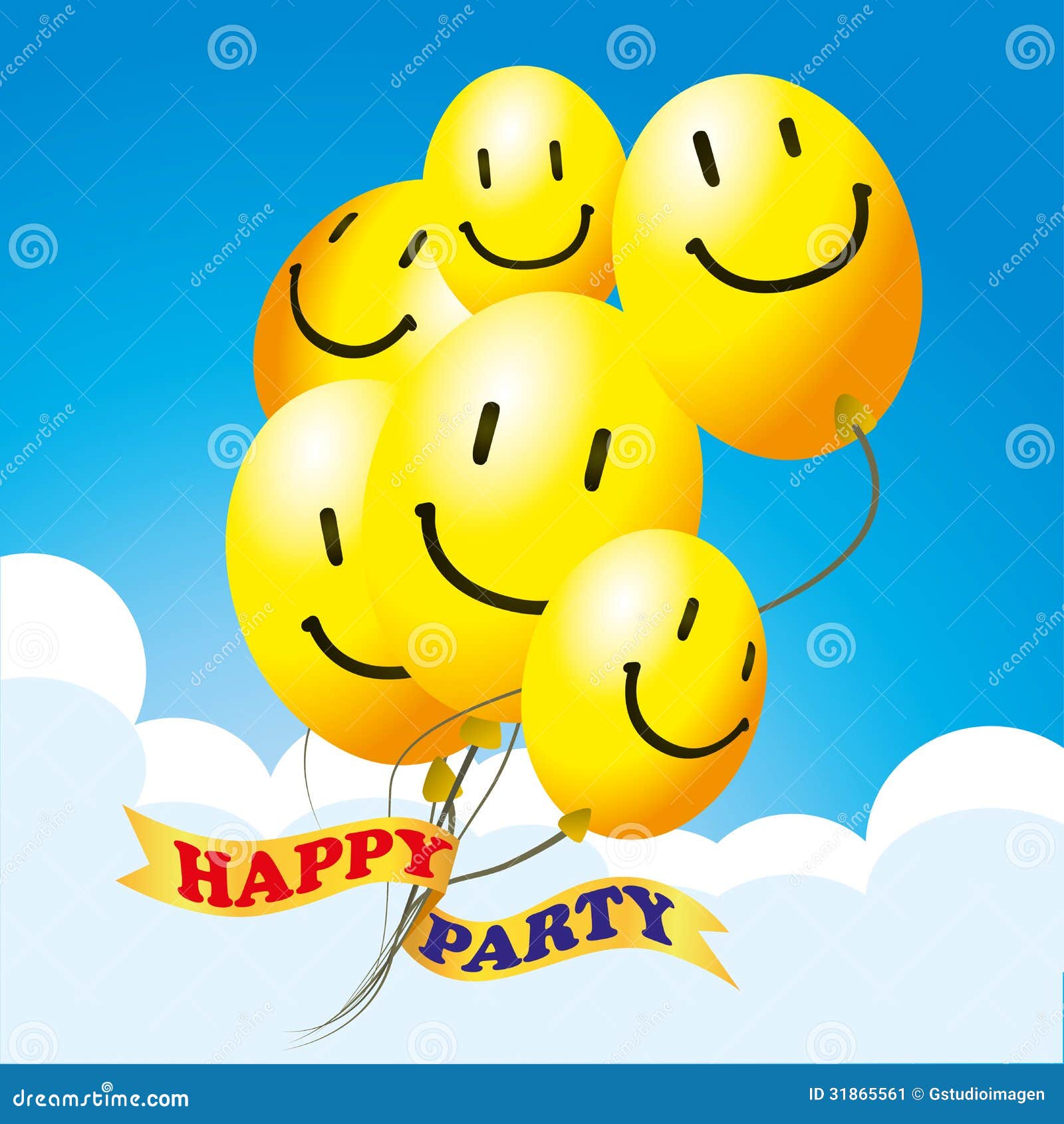 Happy party stock illustration. Illustration of confetti - 31865561