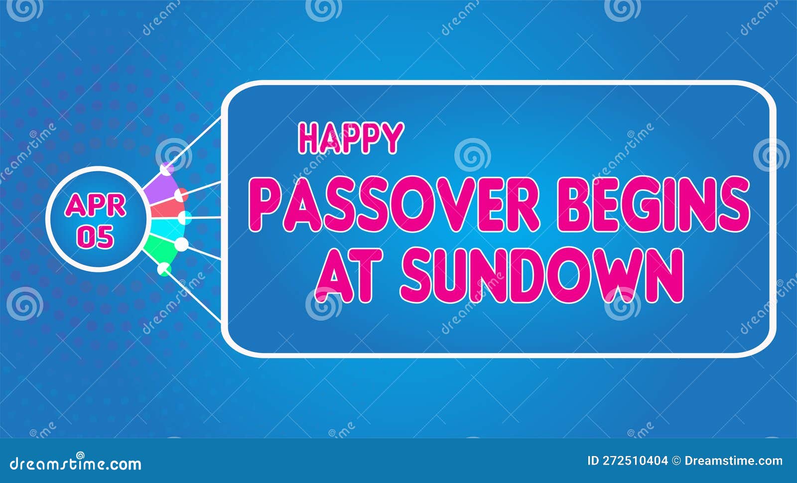 Happy Passover Begins at Sundown, April 05. Calendar of April Retro ...