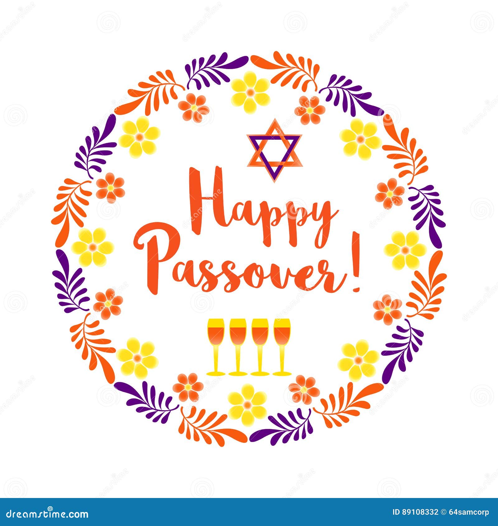 Happy Passover Card Stock Vector Illustration Of Kosher 89108332