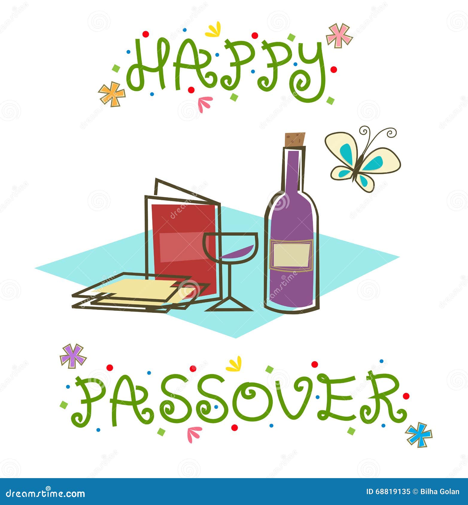 Happy Passover Sign stock vector. Illustration of holiday - 68819135