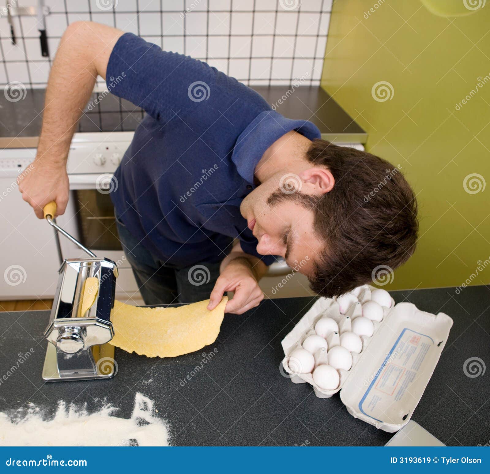 Happy Pasta Making stock image. Image of person, gourmet - 3193619