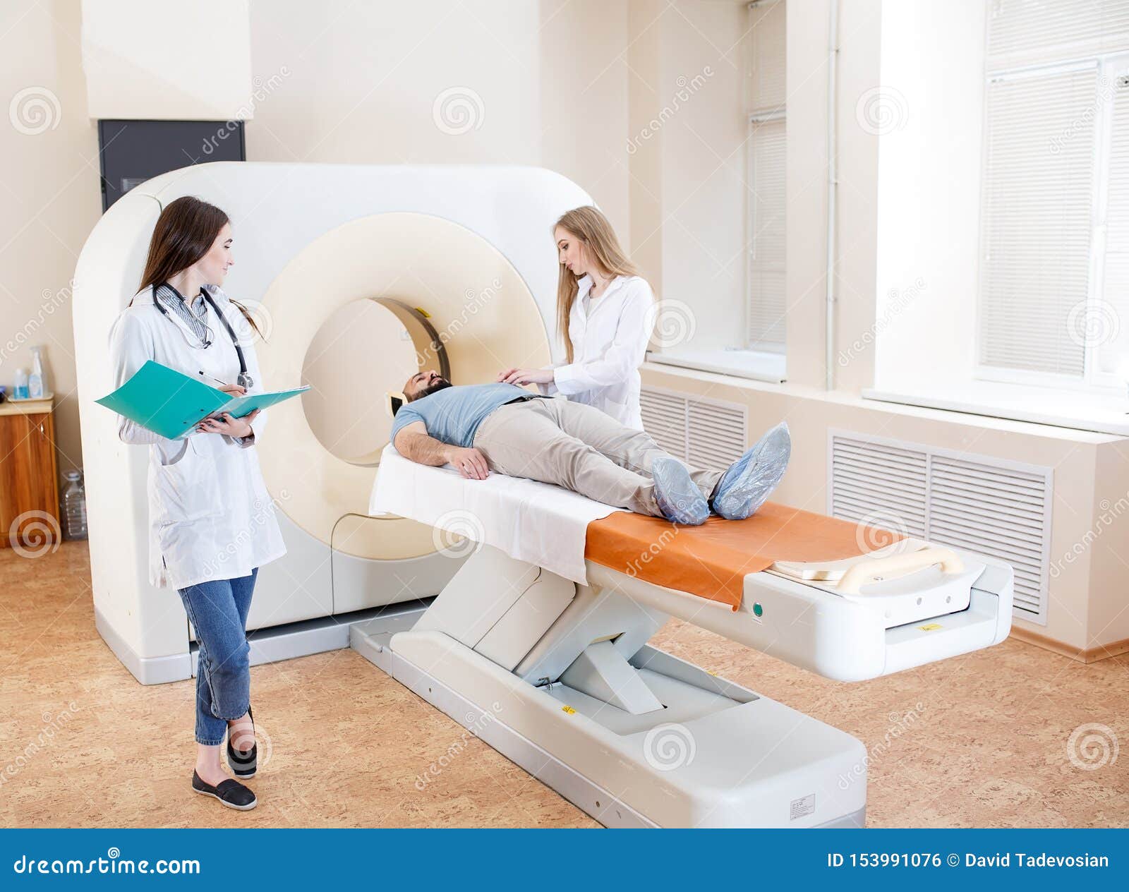 Happy Patient Undergoing Mri Scan at Hospital Stock Photo - Image of ...