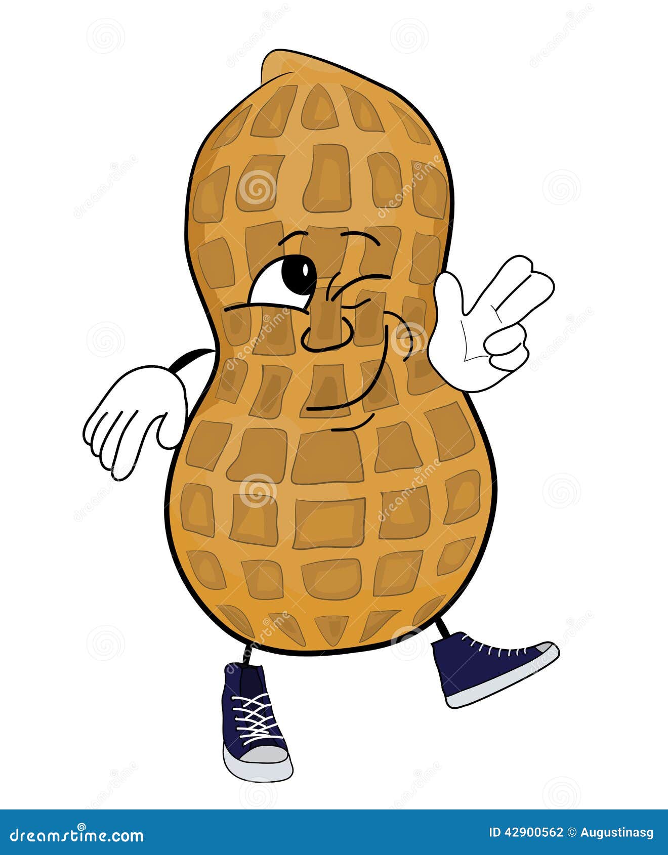 Happy Peanut Cartoon Character Stock Illustration - Image: 42900562