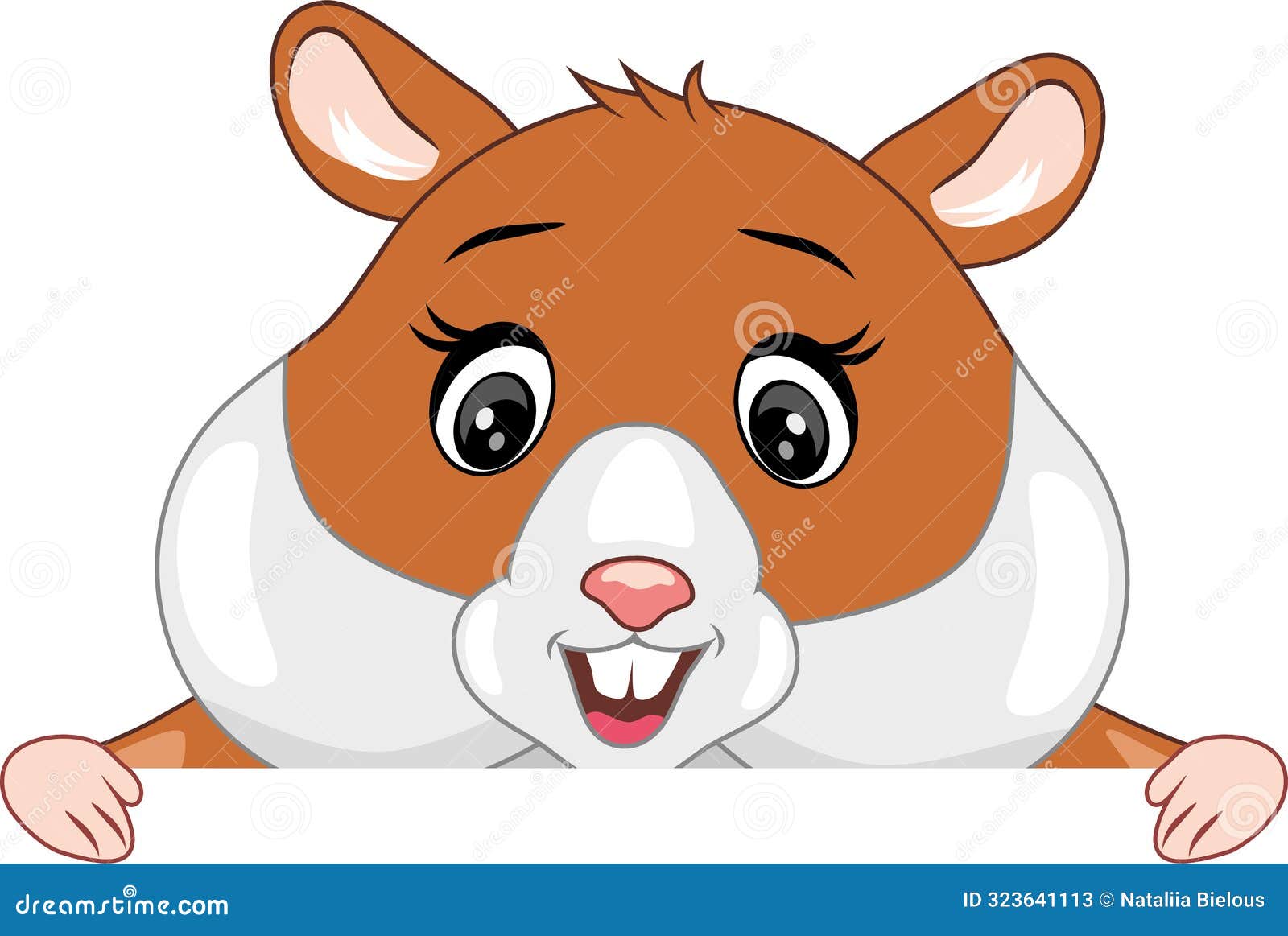 Happy Peeking Hamster Isolated on White Stock Vector - Illustration of ...