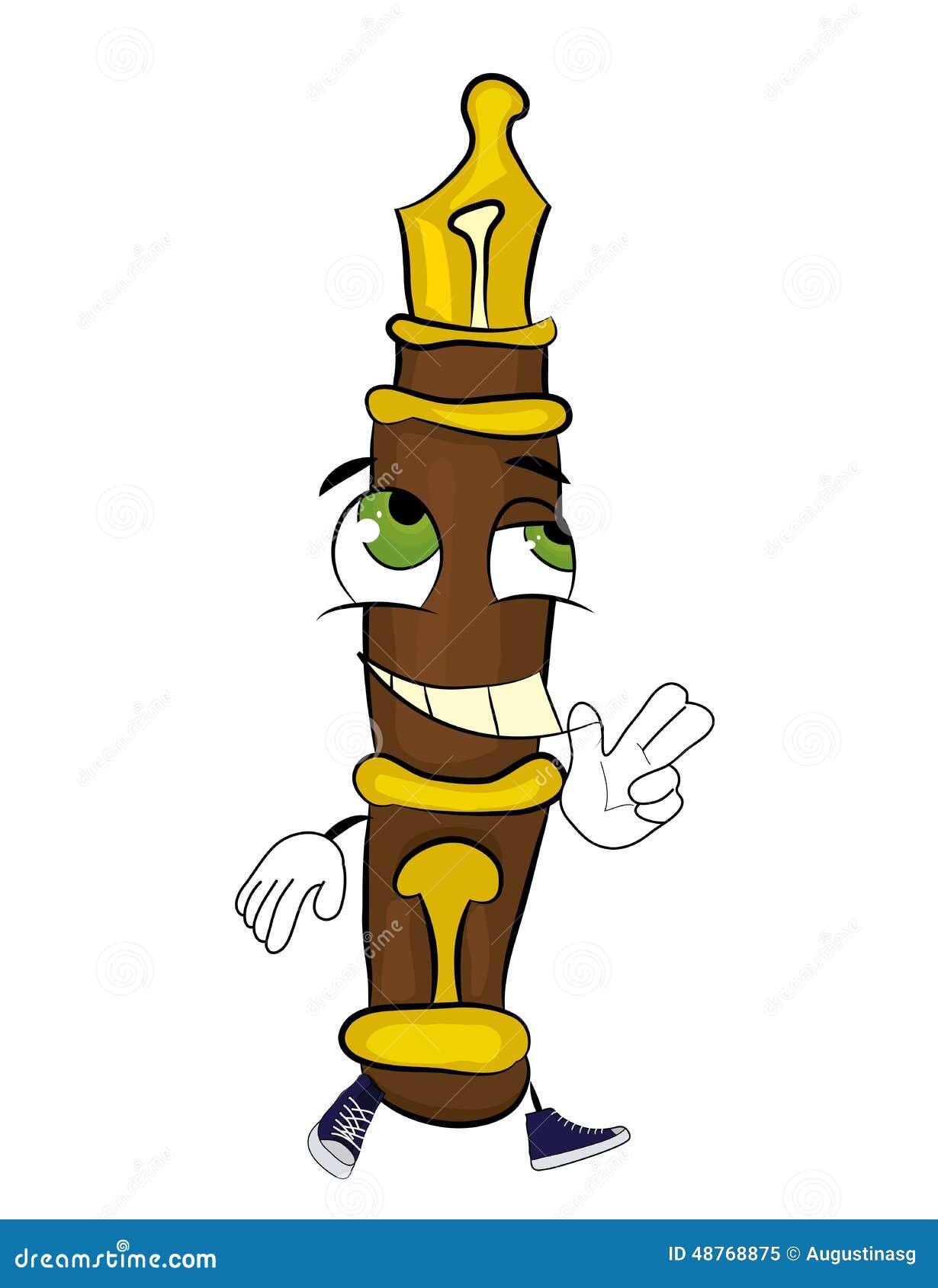 Happy pen cartoon stock illustration. Illustration of smile - 48768875
