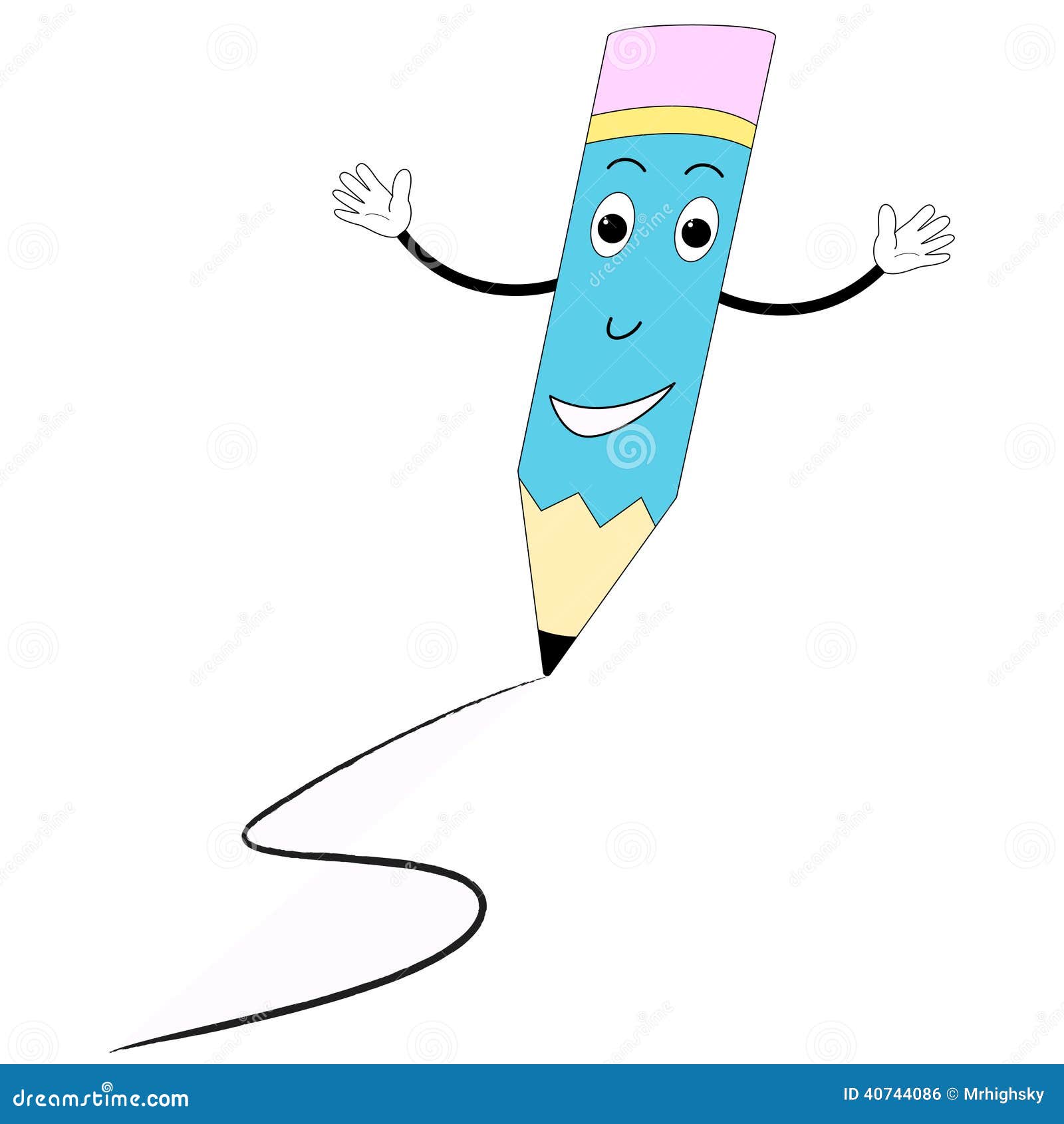 Happy Pencil stock vector. Illustration of welcome, happy - 40744086