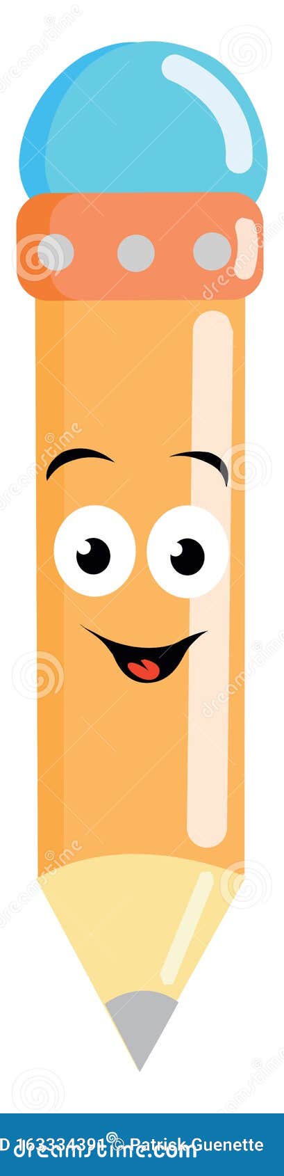 Happy Pencil, Illustration, Vector Stock Illustration - Illustration of ...