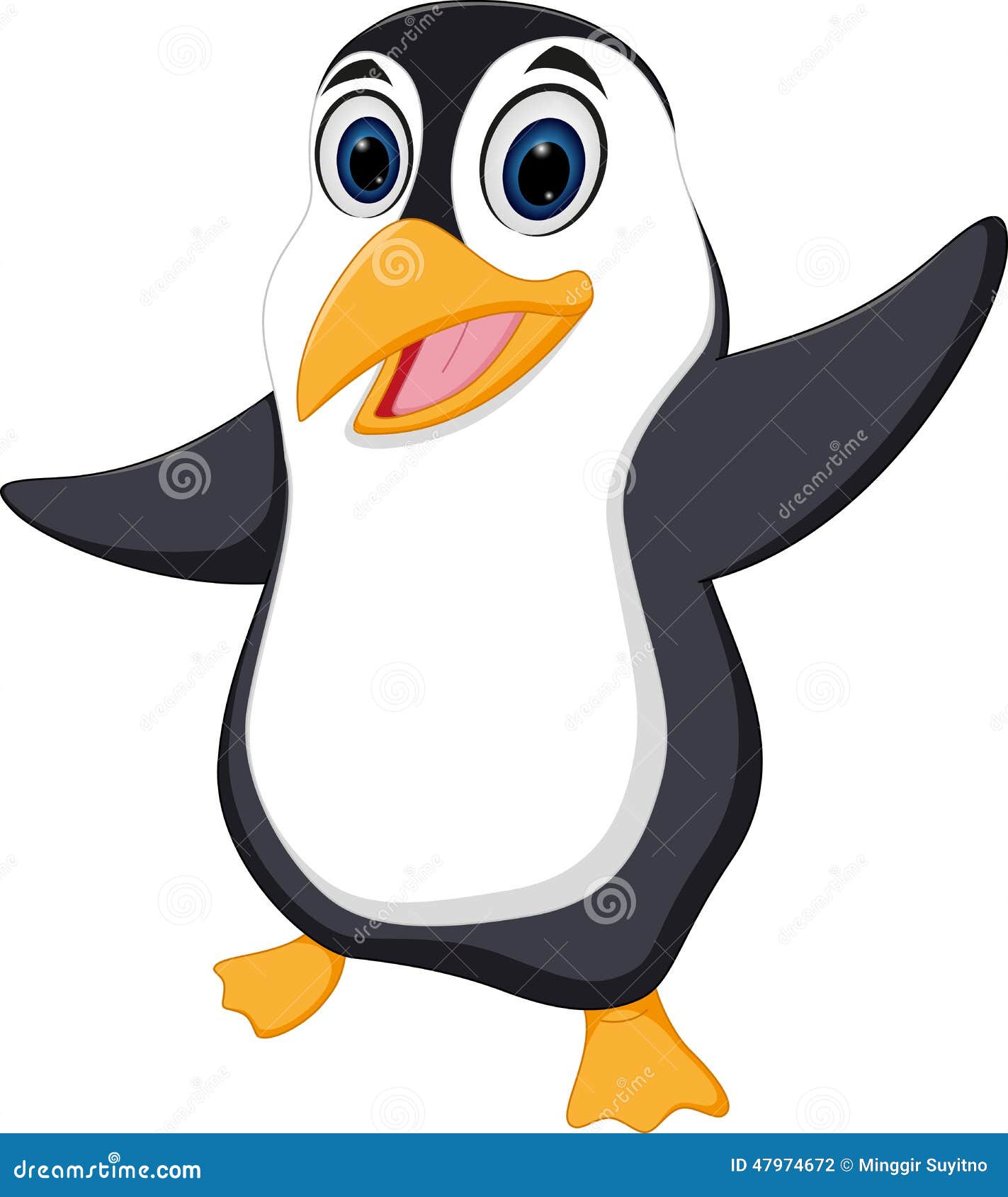 Happy penguin cartoon stock vector. Illustration of penguin - 47974672