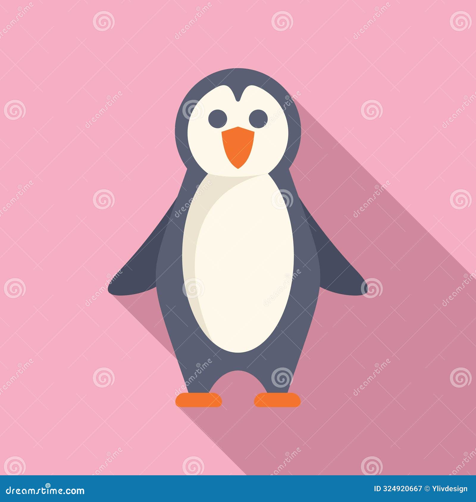 Happy Penguin Standing Looking Forward Illustration Stock Illustration ...