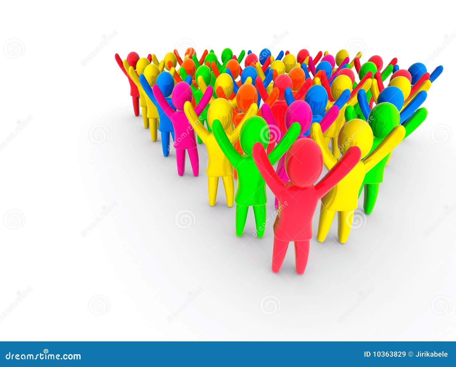 Multicolored Crowd Painted Hands Up With Various Colors Hues During ...