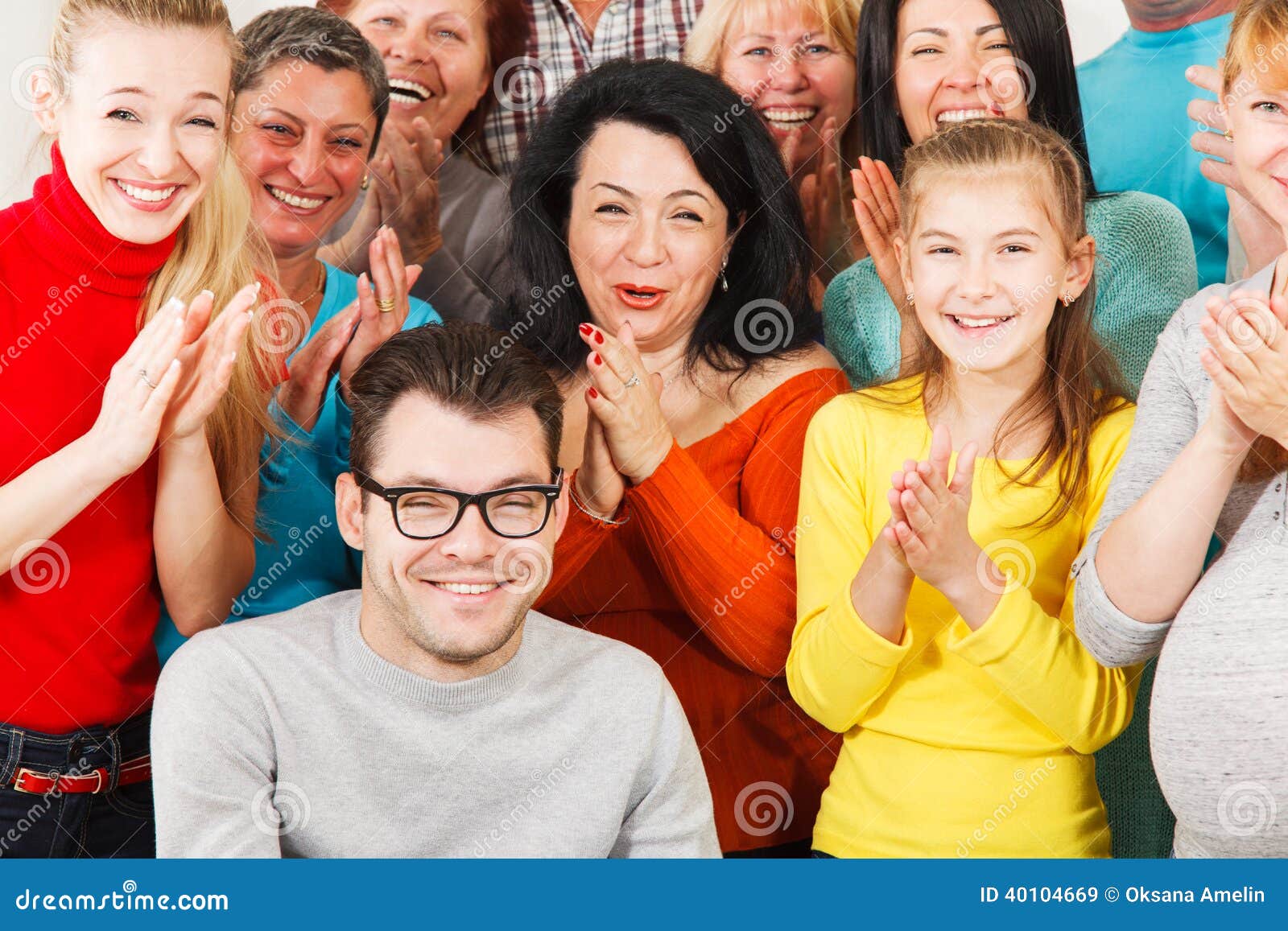 Happy People Clap Their Hands. Stock Image - Image of asian, laughing ...
