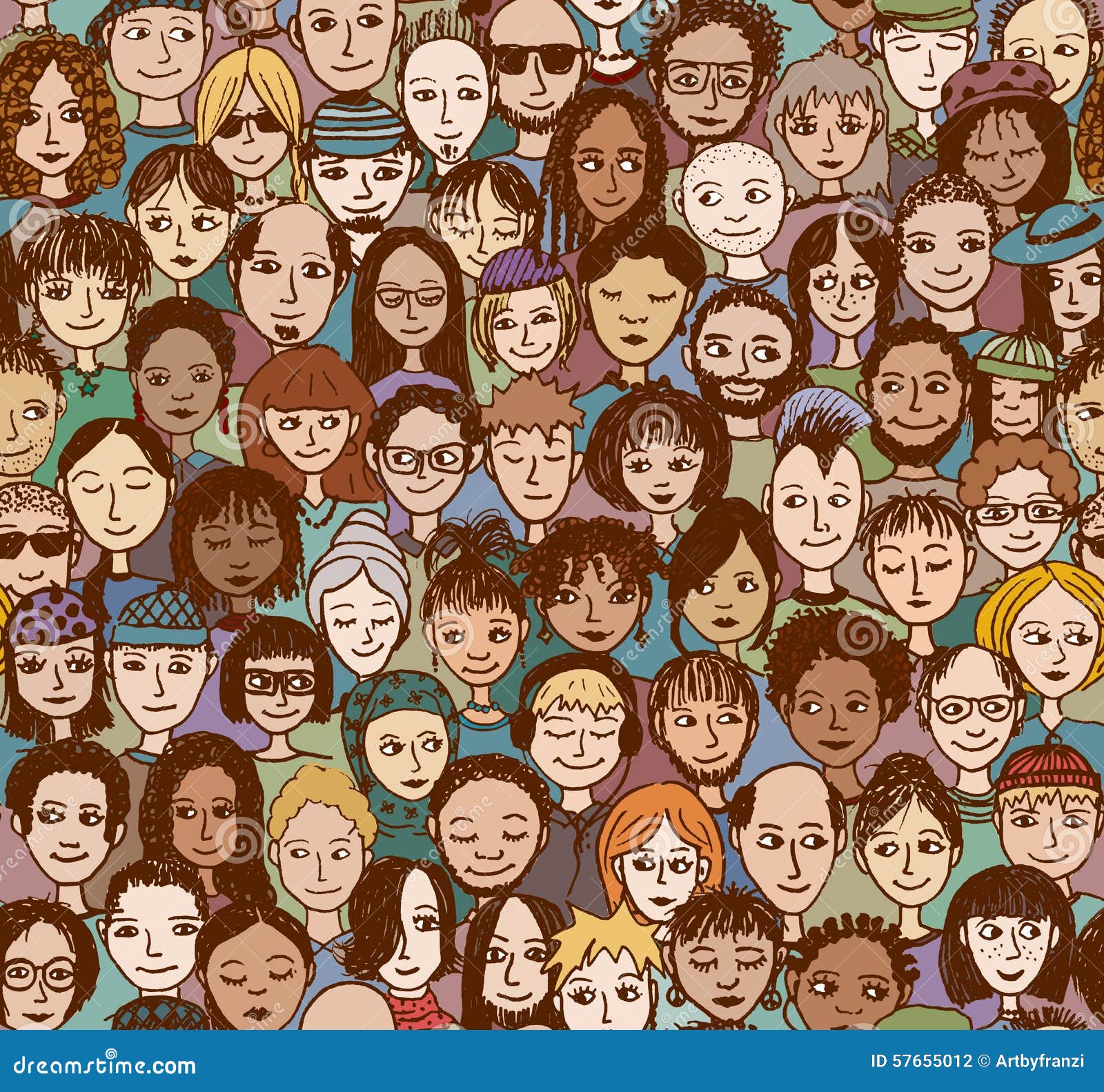 Happy people - in color stock vector. Illustration of colorful - 57655012