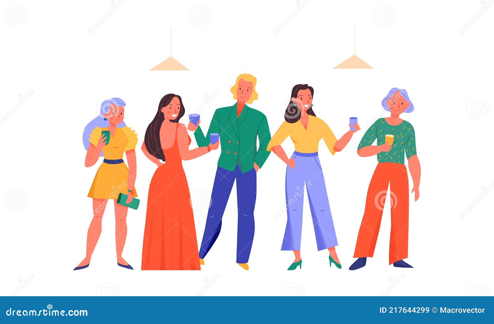 People at Party Illustration Stock Vector - Illustration of clipart ...
