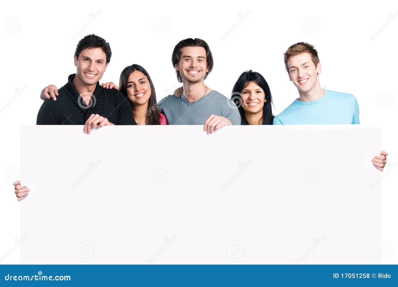 Happy people holding sign stock photo. Image of holding - 17051258