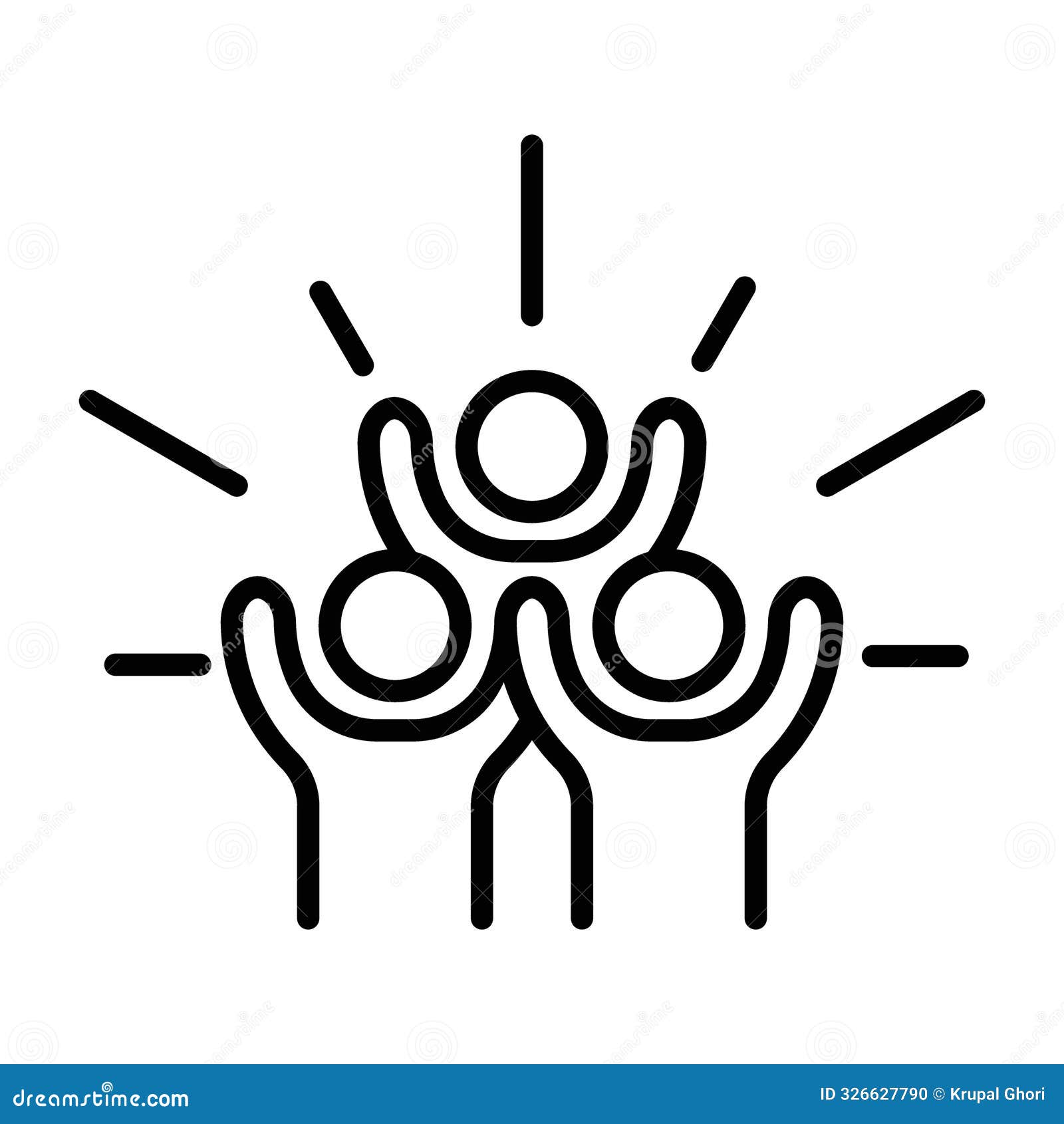 Happy People Icon Linear Logo Mark in Black and White Stock Vector ...