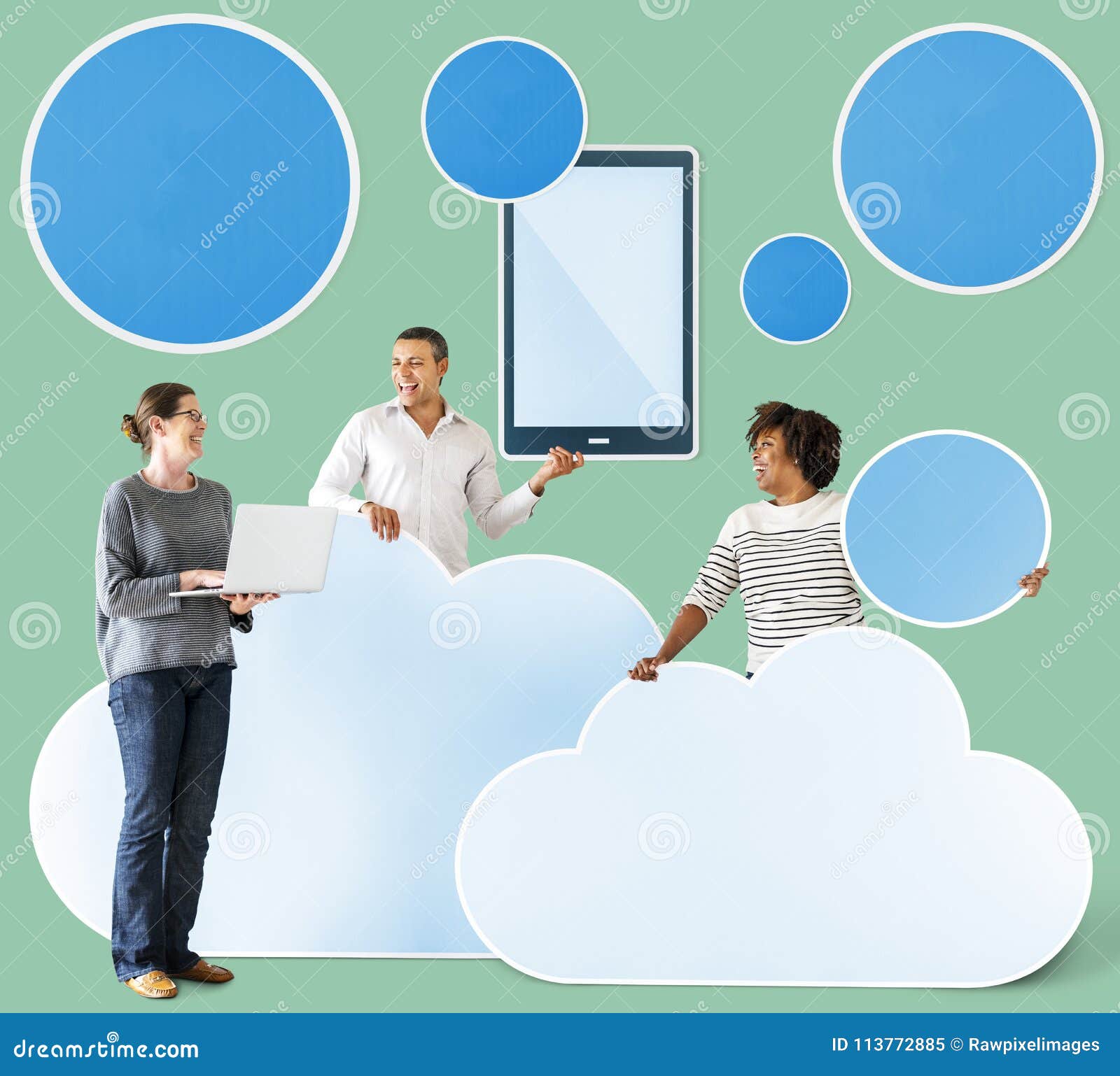 Happy People with Internet Browser Stock Image - Image of performance ...