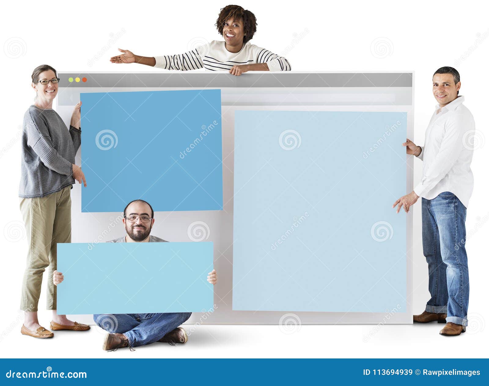 Happy People with Internet Explorer Stock Image - Image of holding ...