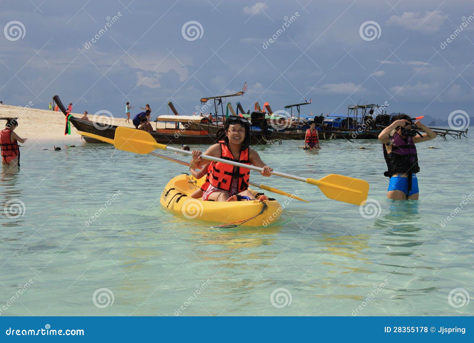 Happy People Kayaking and Snorkeling Editorial Stock Photo - Image of ...
