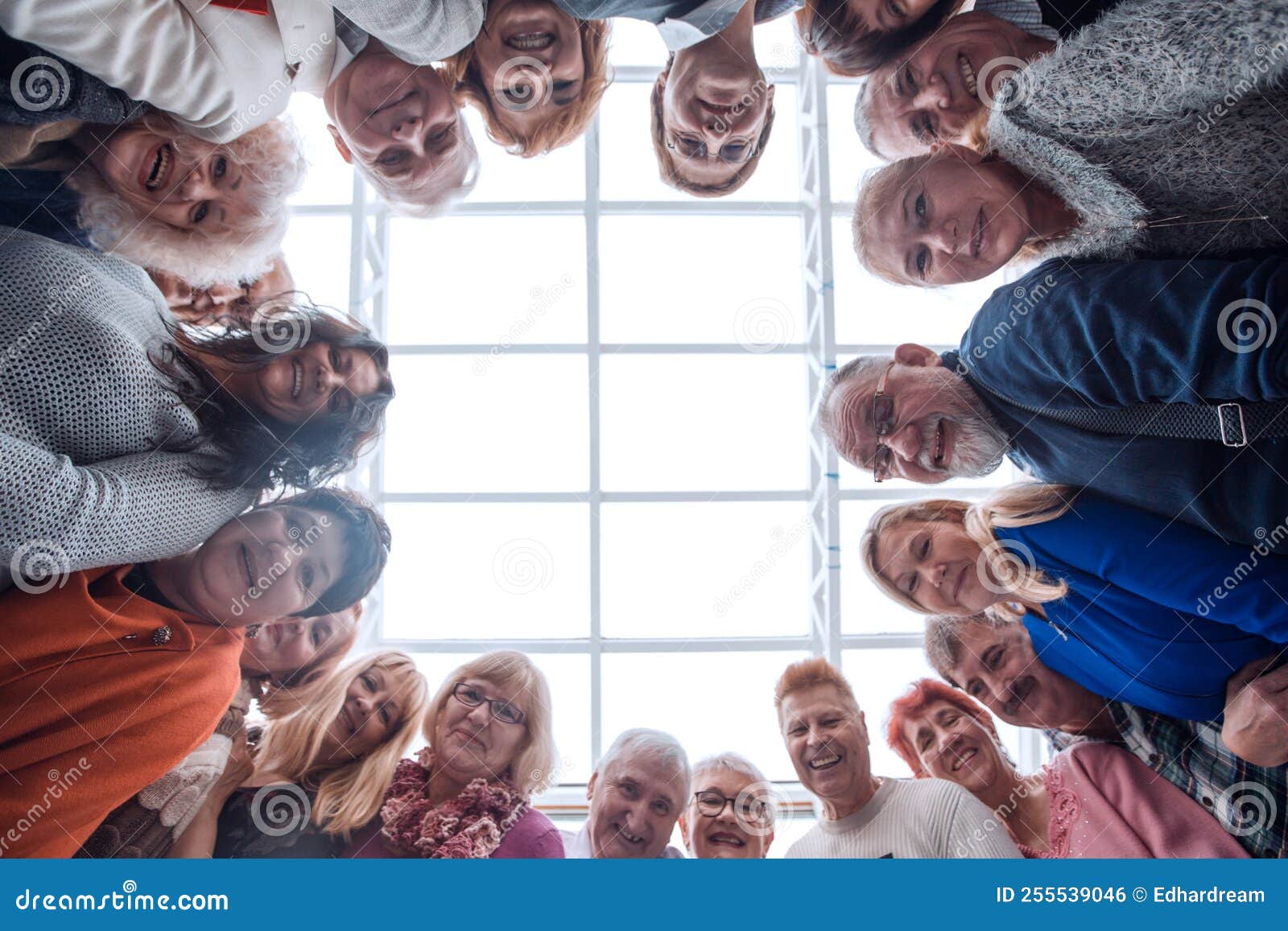 Happy People Looking Down at Camera Stock Photo - Image of colorful ...