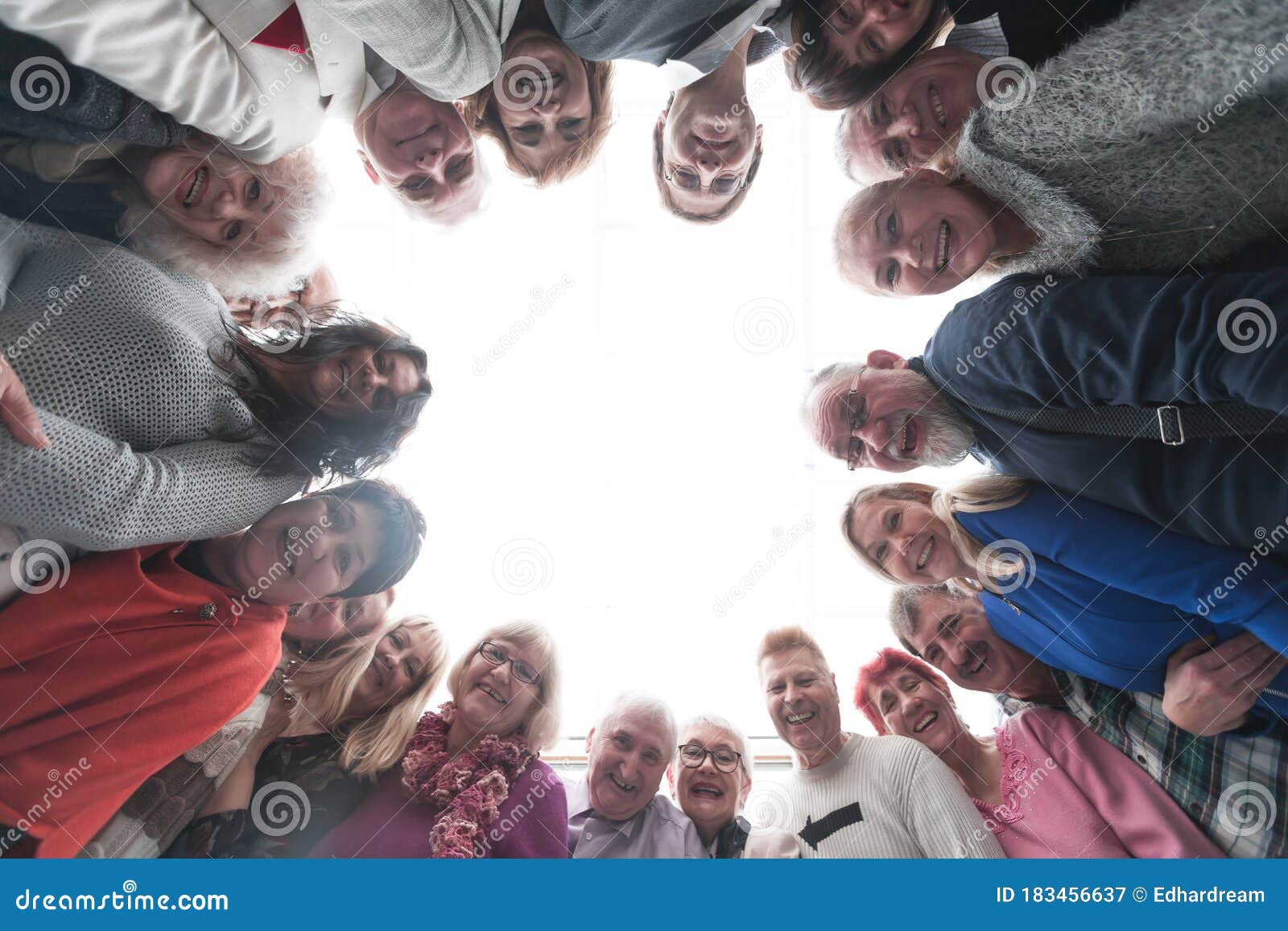 Happy People Looking Down at Camera Stock Image - Image of colorful ...