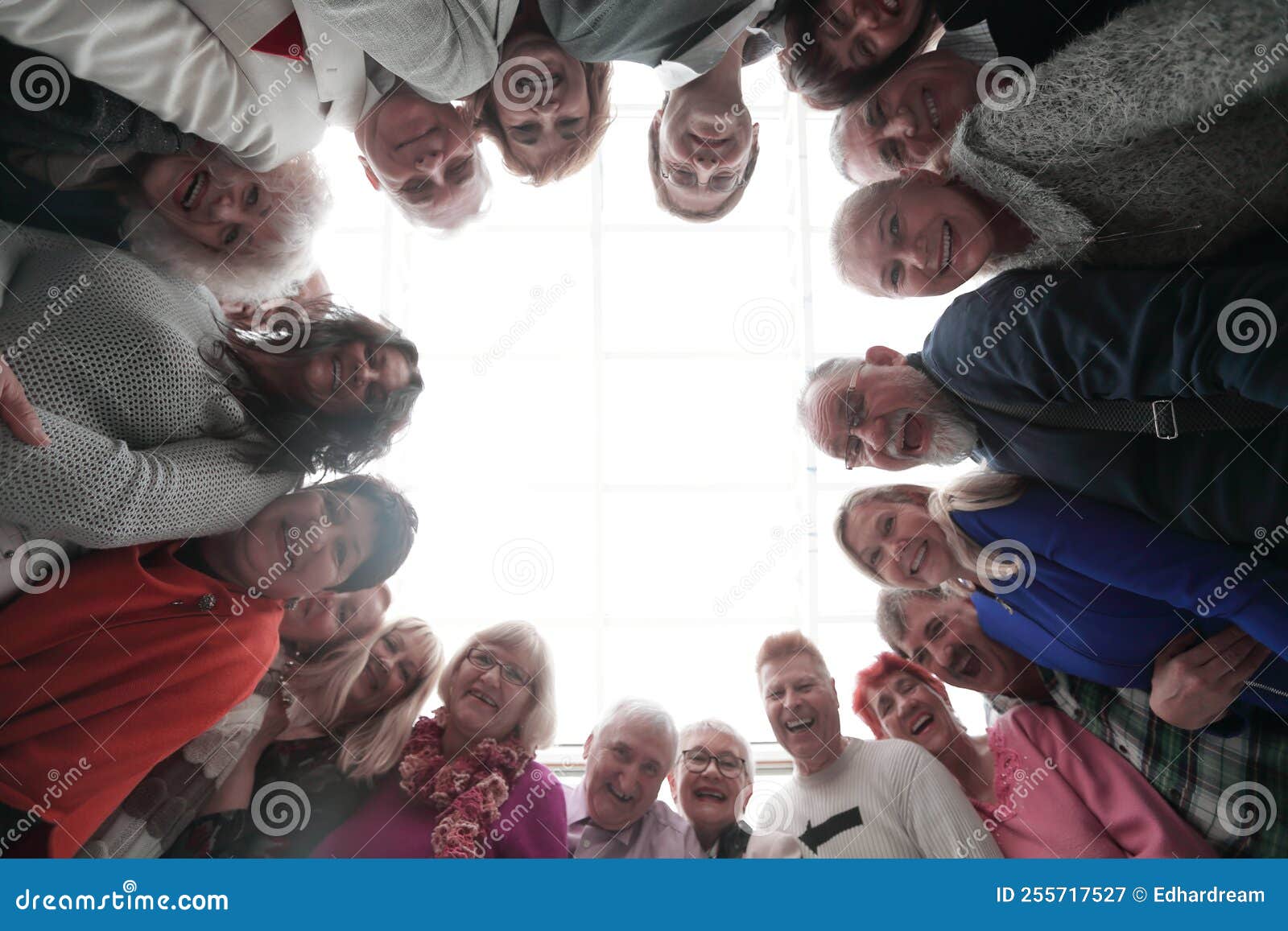 Happy People Looking Down at Camera Stock Image - Image of ...
