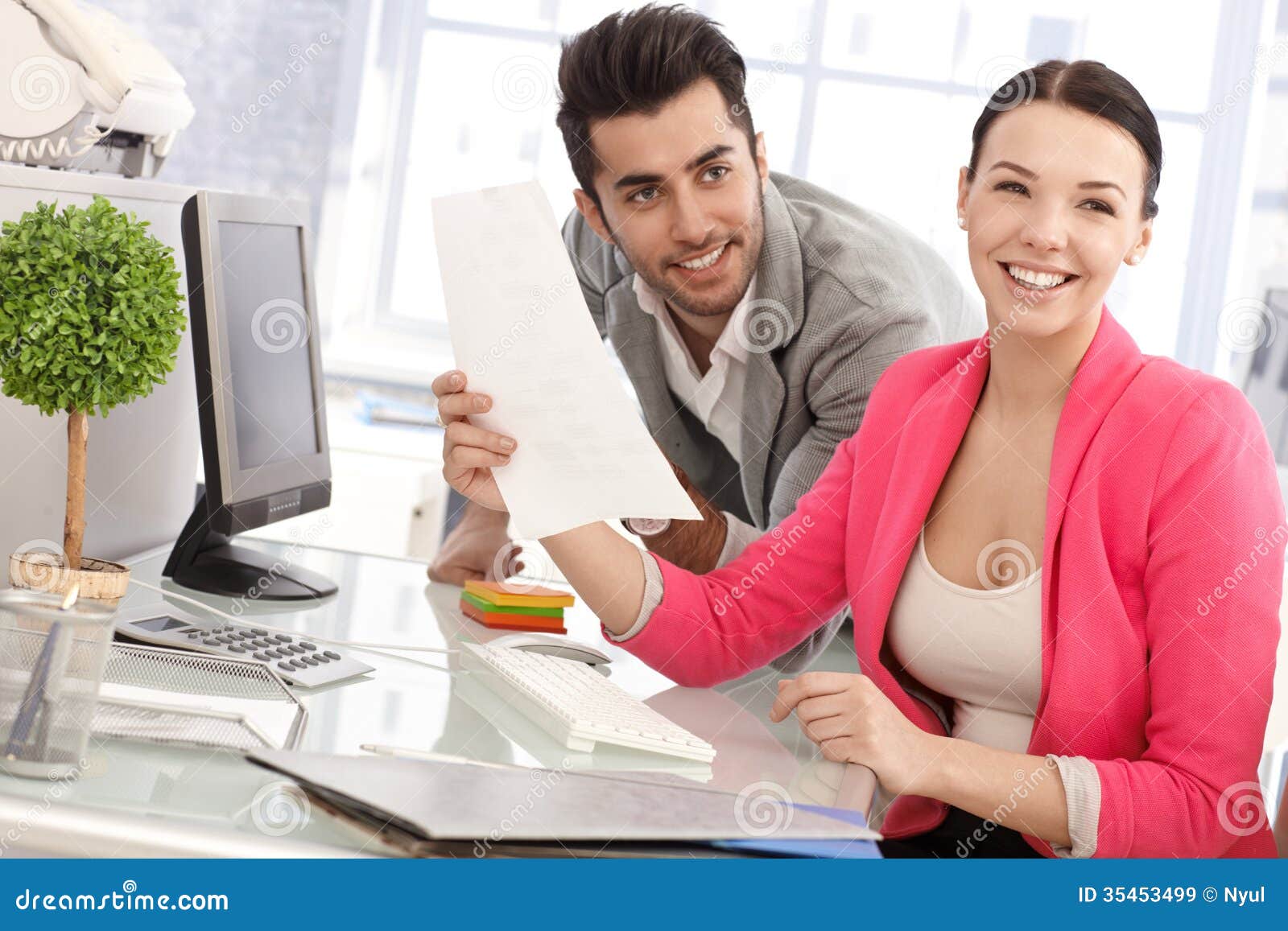 Happy people in office stock image. Image of beautiful - 35453499