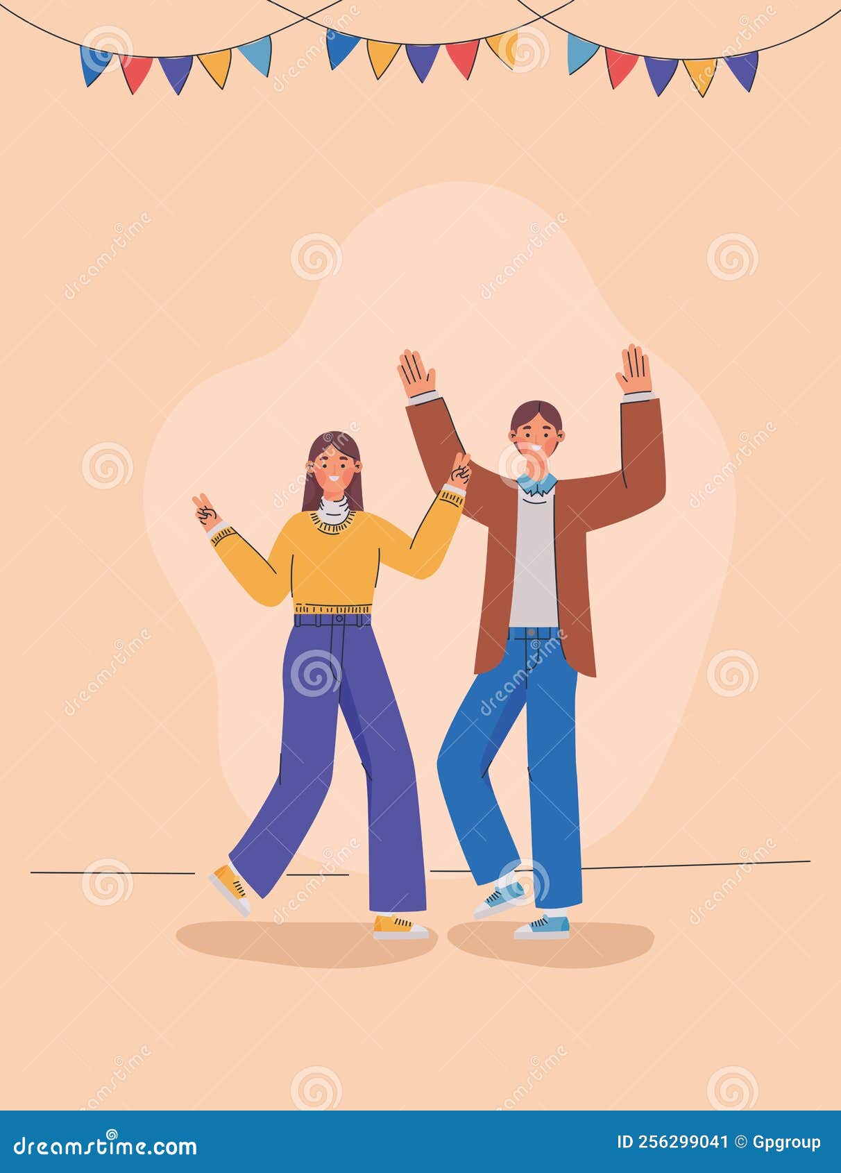 Happy people poster stock vector. Illustration of happiness - 256299041