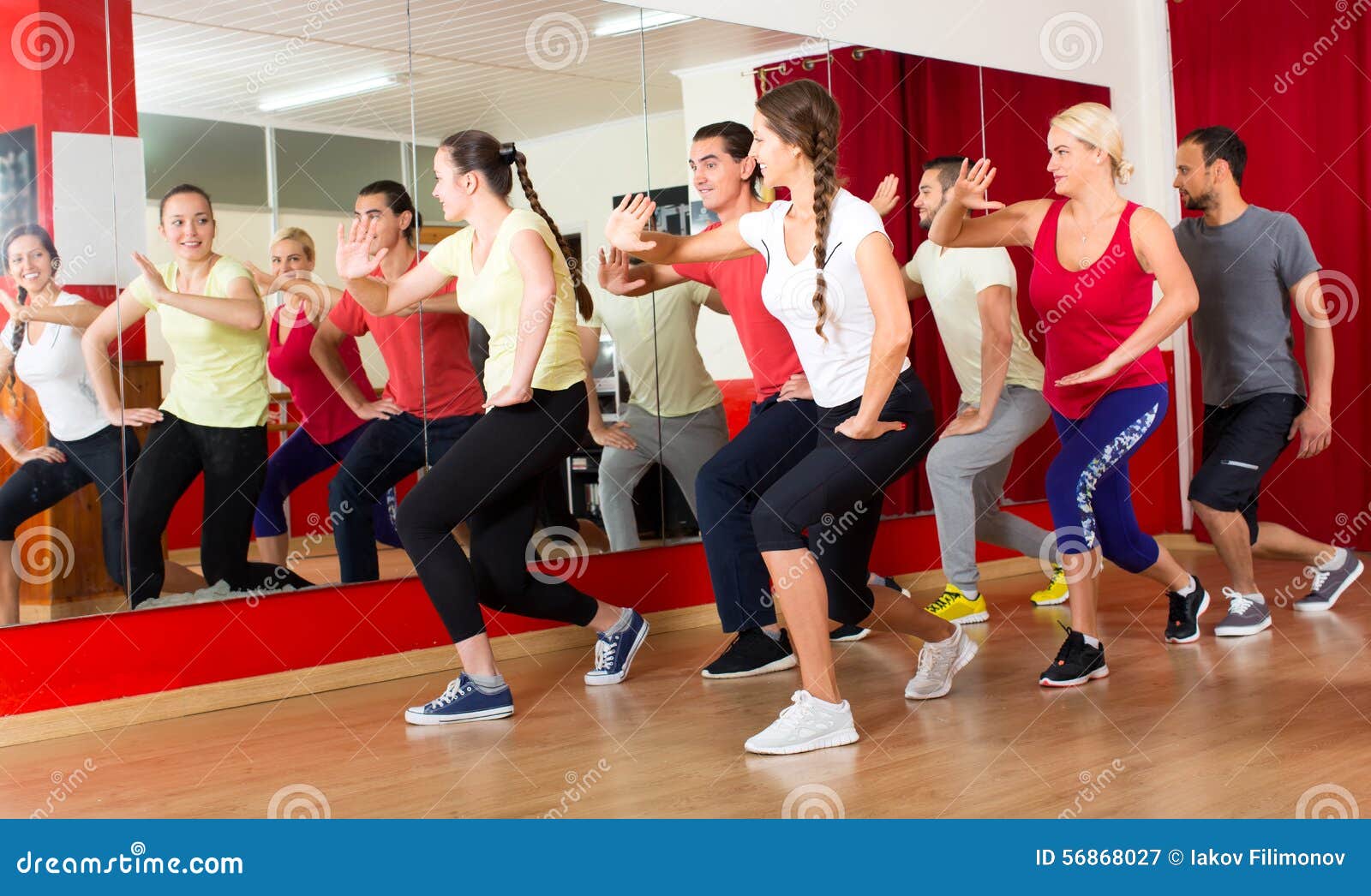 Happy People Practicing Choreography Stock Image - Image of european ...