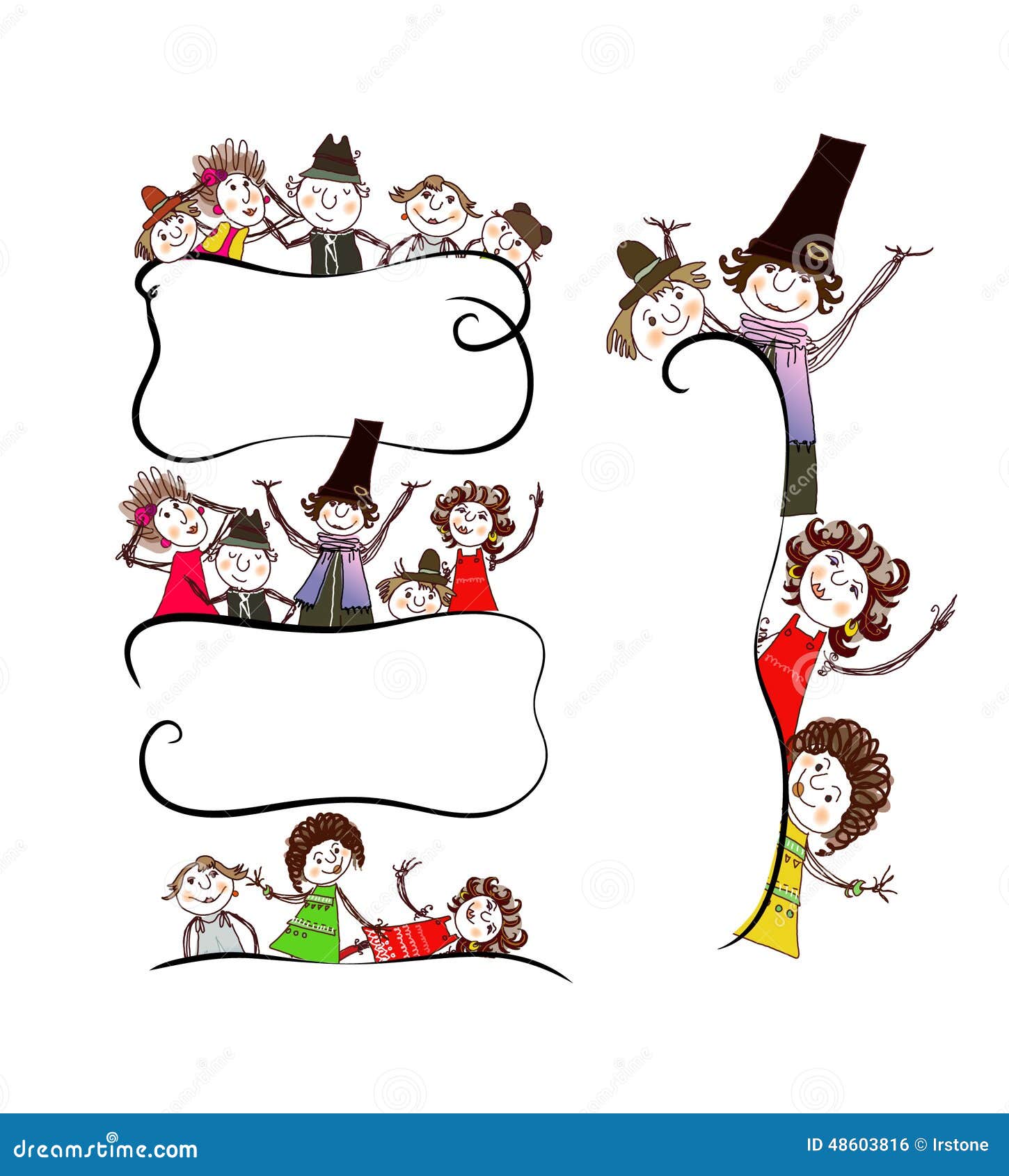 Happy People Promoting Something Stock Illustration - Illustration of ...