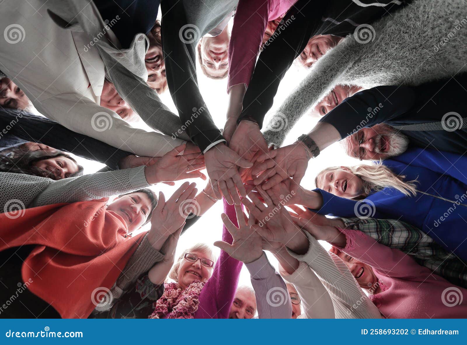 Creative Business Team Stacking Hands Together in Office Stock Photo ...