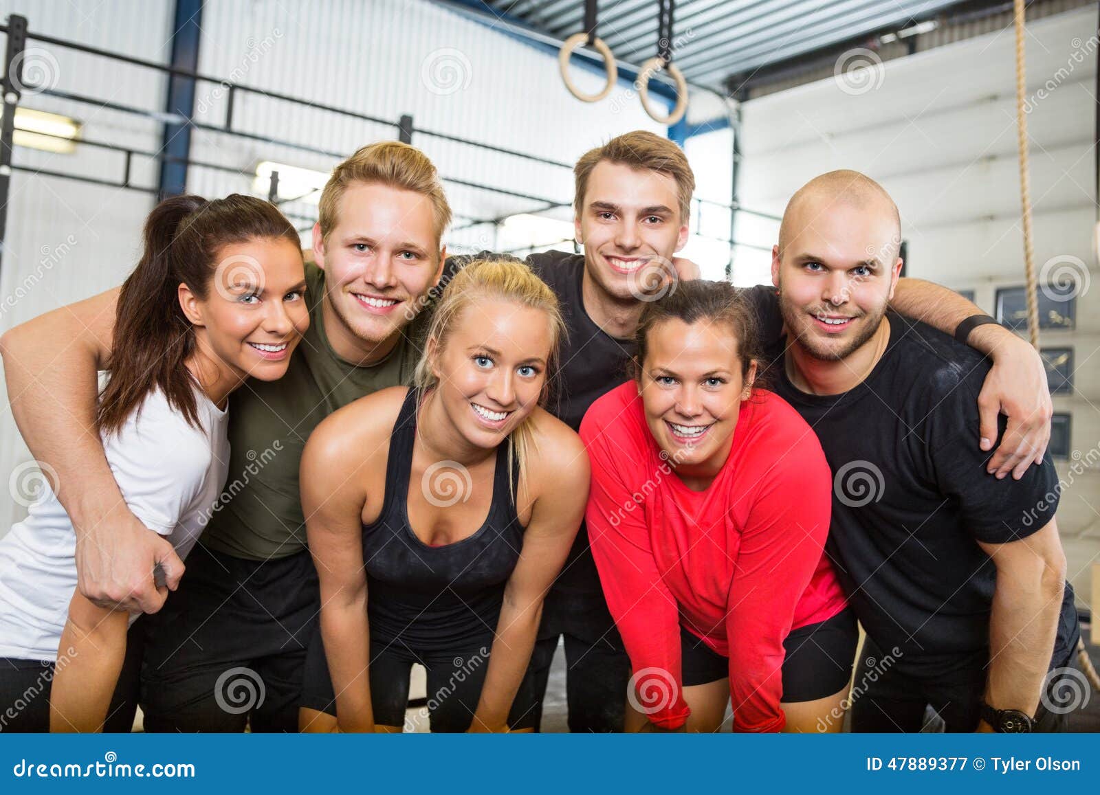 Happy People Standing Together at Cross Training Stock Image - Image of ...