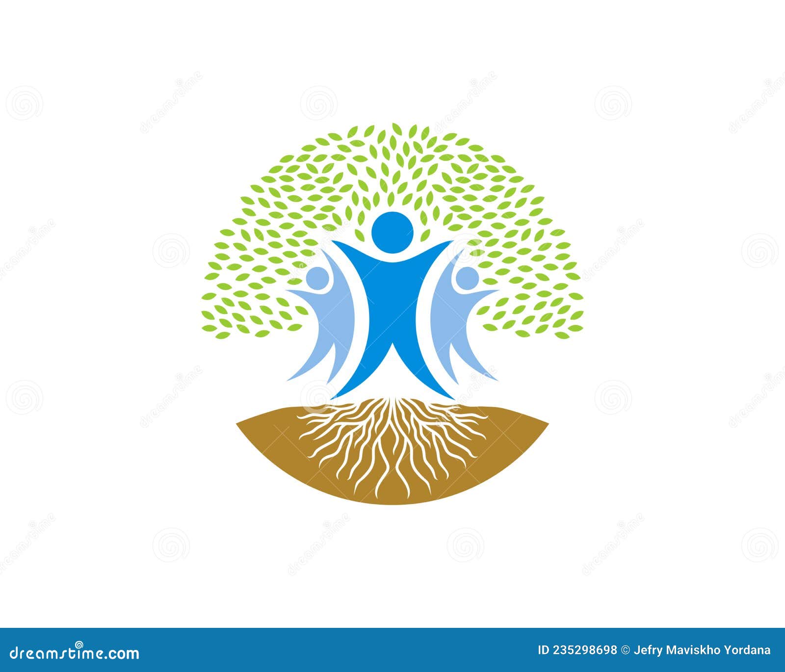 Happy People with Tree Logo Stock Illustration - Illustration of world ...
