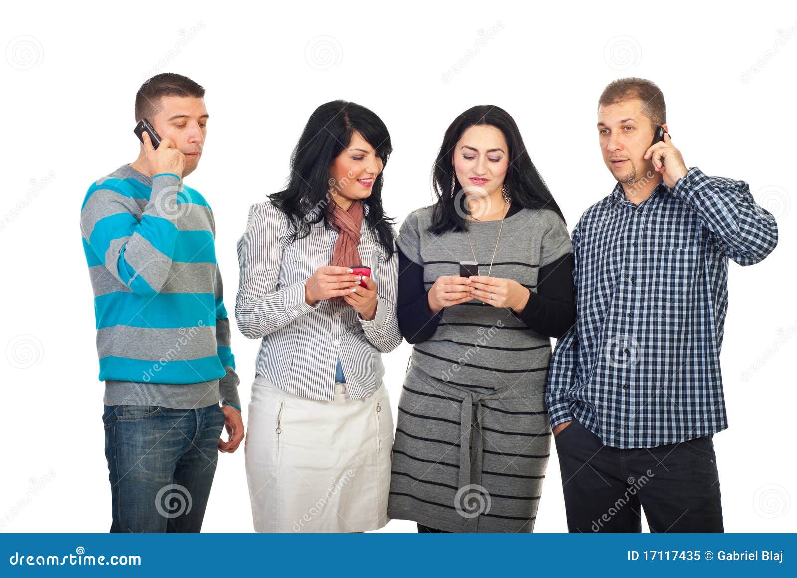 Happy People Using Cell Phones Stock Image - Image of happy, cells ...